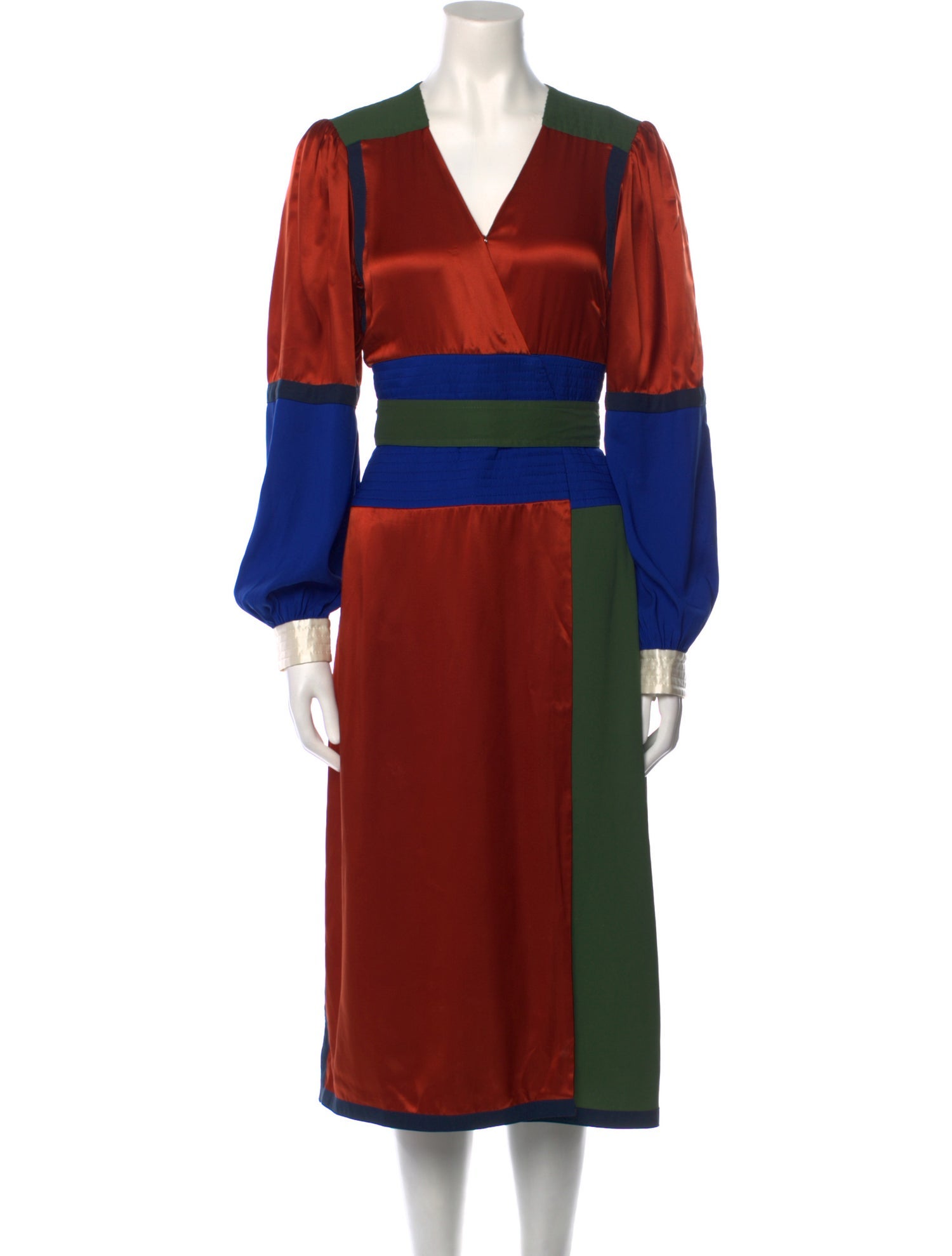 Tory Burch Colorblock Pattern Midi Length Dress - Blue Dresses ...