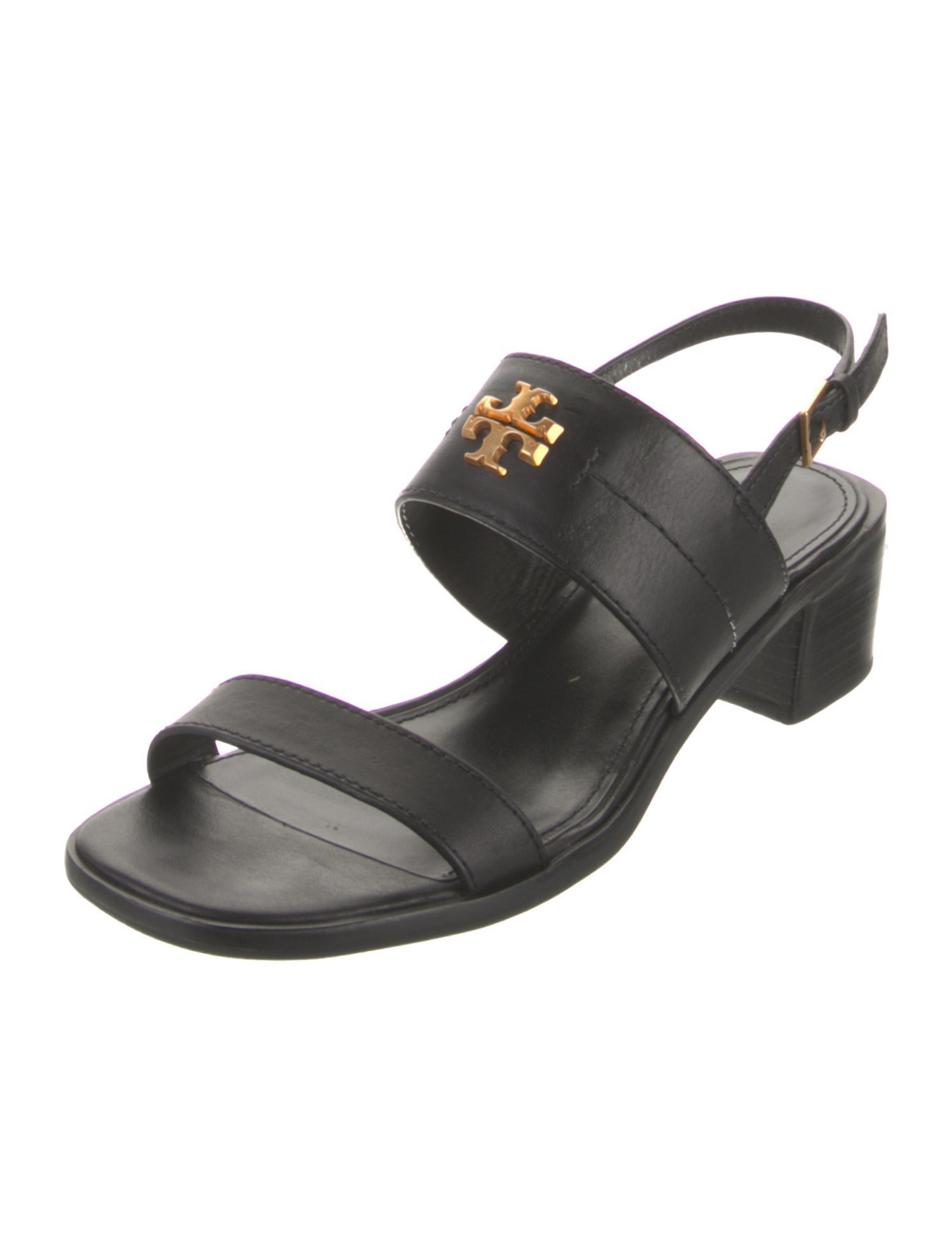Yves Saint Laurent Rive Gauche Leather Slingback Sandals - Black ...