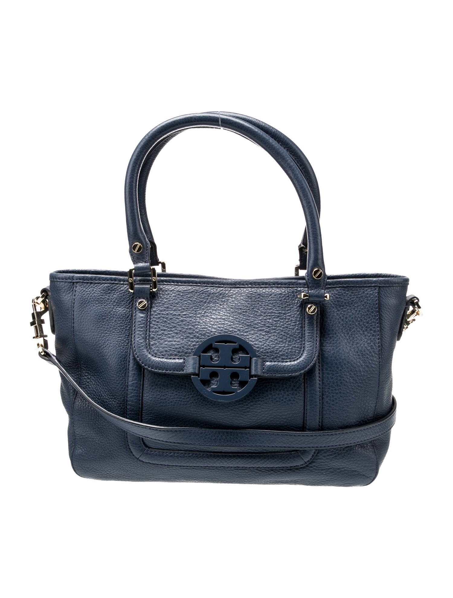 Tory Burch Leather Top Handle Bag - Blue Handle Bags, Handbags ...