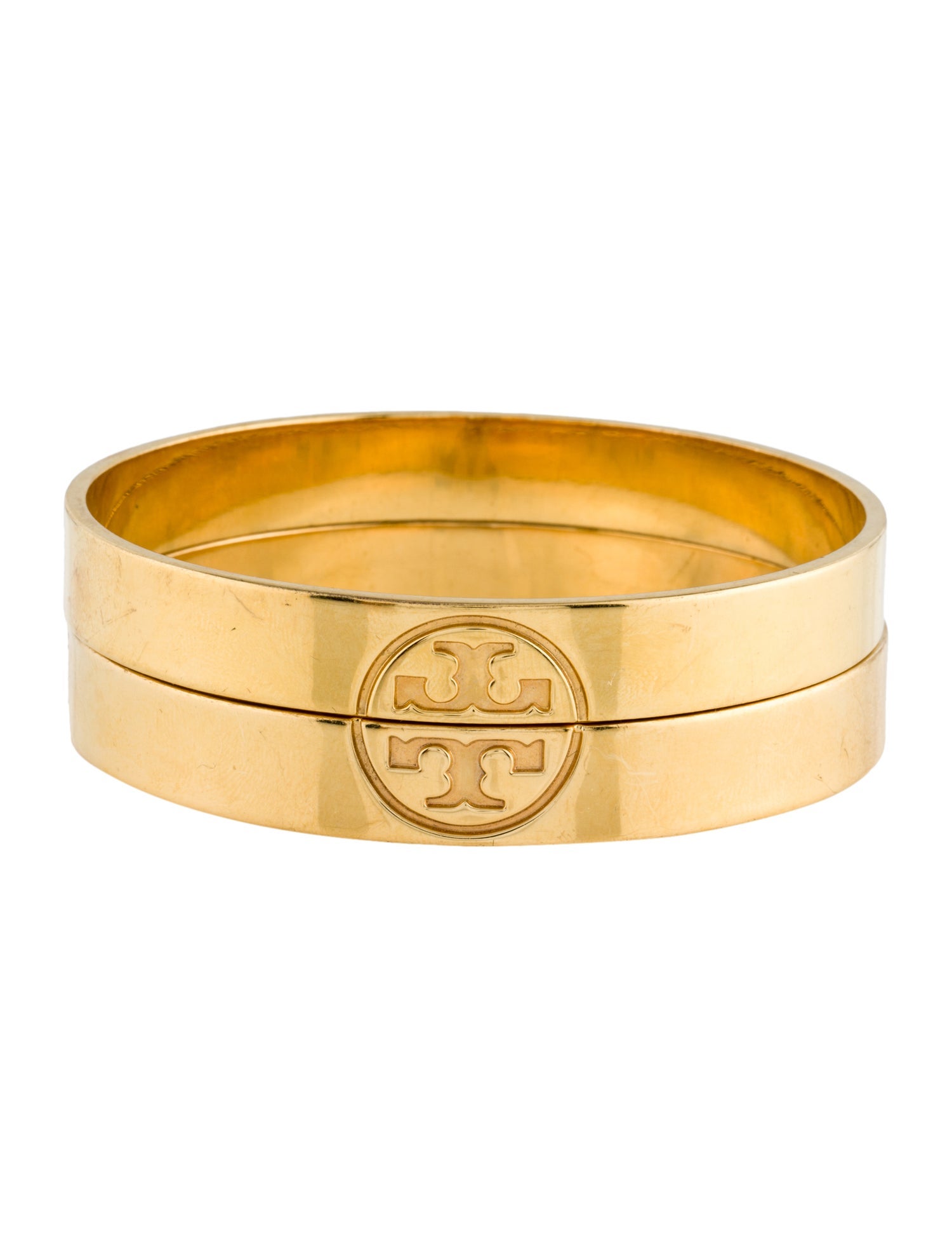 Tory Burch Logo Bangle Bracelet Set - Gold-Tone Metal Bangle, Bracelets ...