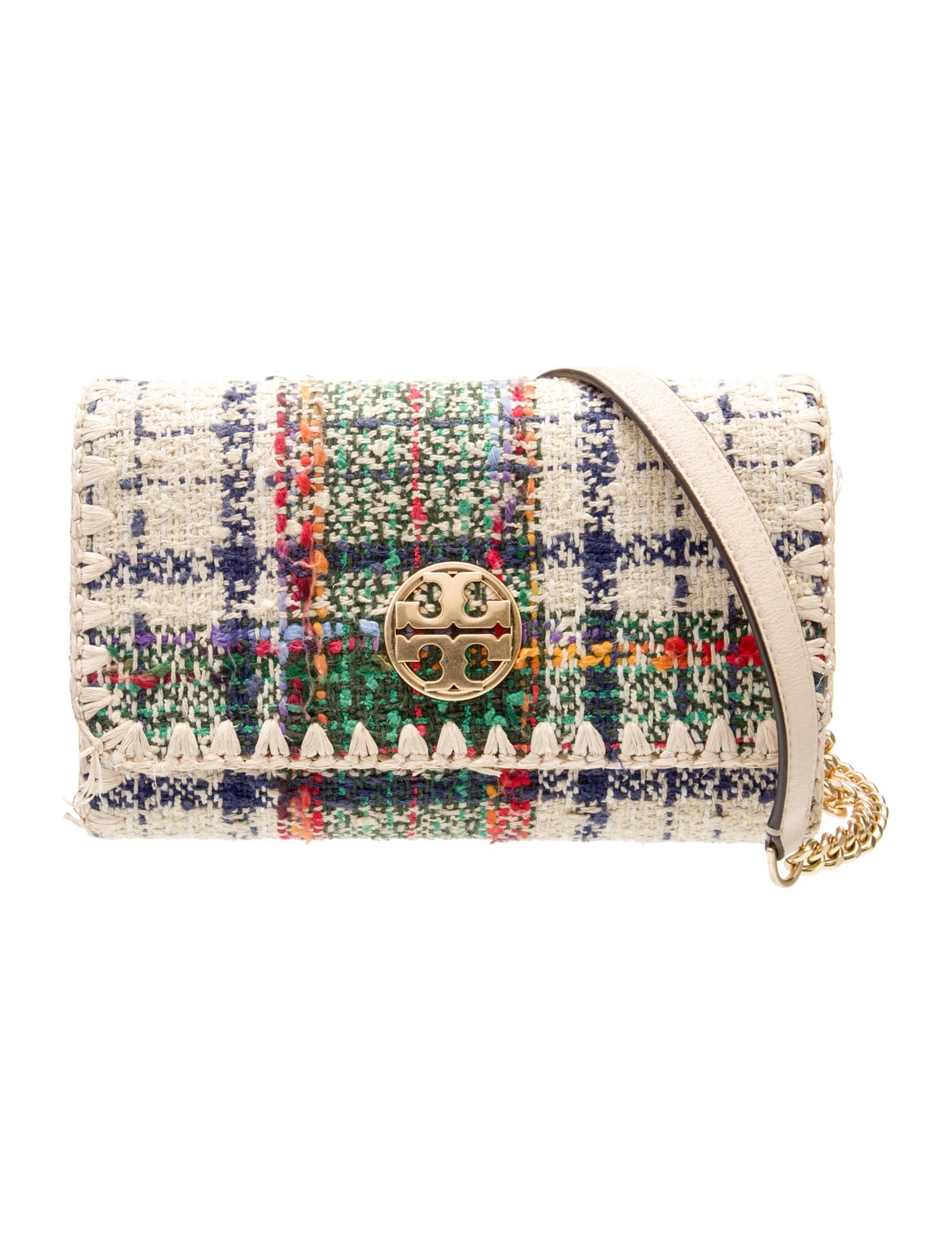 Tory Burch Tweed Shoulder Bag - Blue Shoulder Bags, Handbags ...