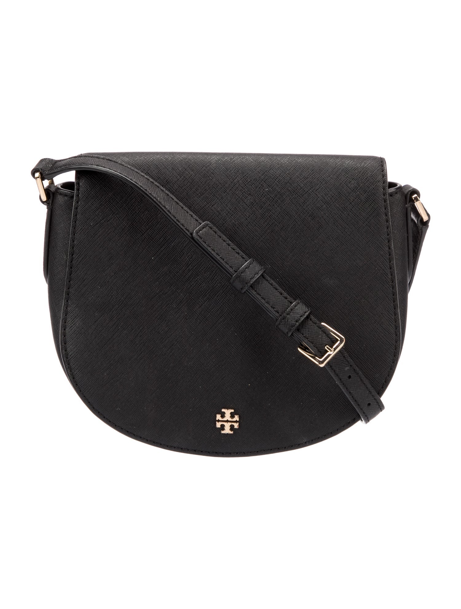 Tory Burch Saffiano Leather Messenger Bag - Black Crossbody Bags ...