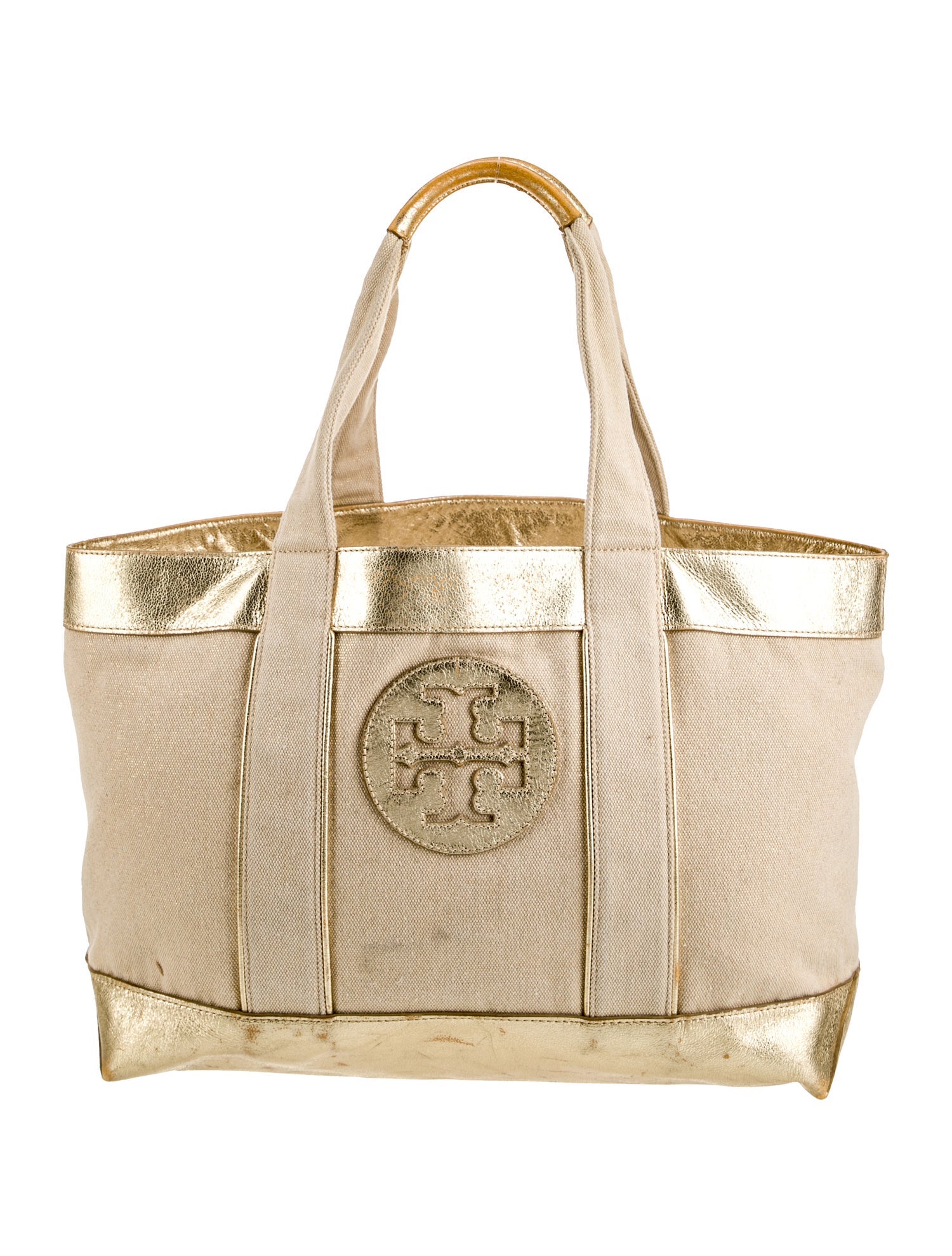 Tory Burch Canvas Tote - Gold Totes, Handbags - WTO695154 | The RealReal