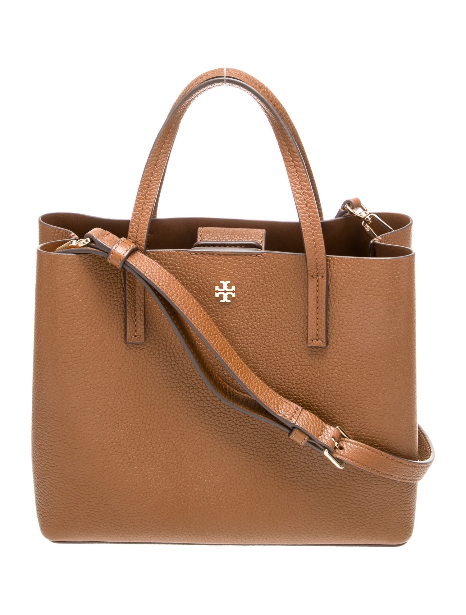 Tory Burch Leather Top Handle Bag - Brown Handle Bags, Handbags ...