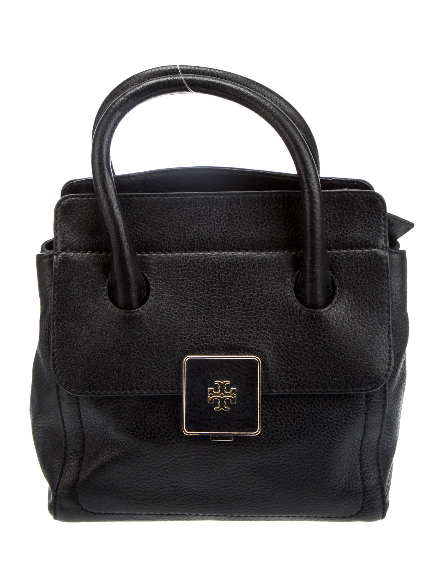 Tory Burch Leather Top Handle Bag - Black Handle Bags, Handbags ...