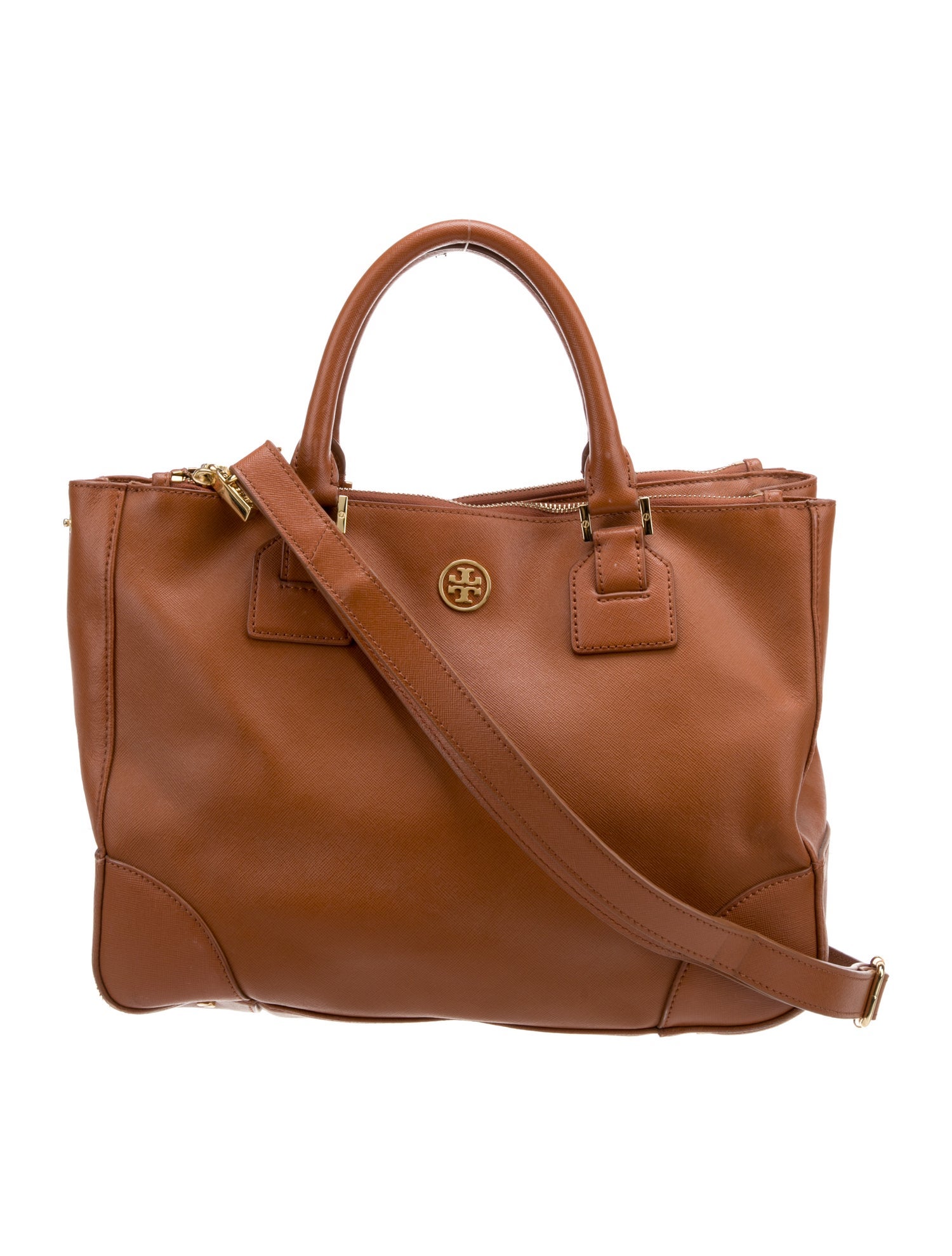 Tory Burch Leather Top Handle Bag - Brown Handle Bags, Handbags ...