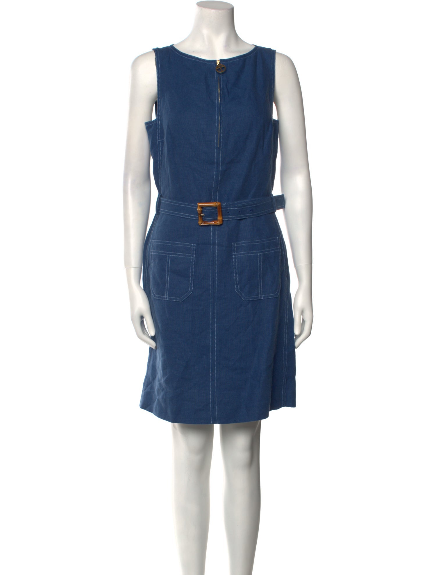Tory Burch Linen Mini Dress - Blue Dresses, Clothing - WTO701717 | The ...