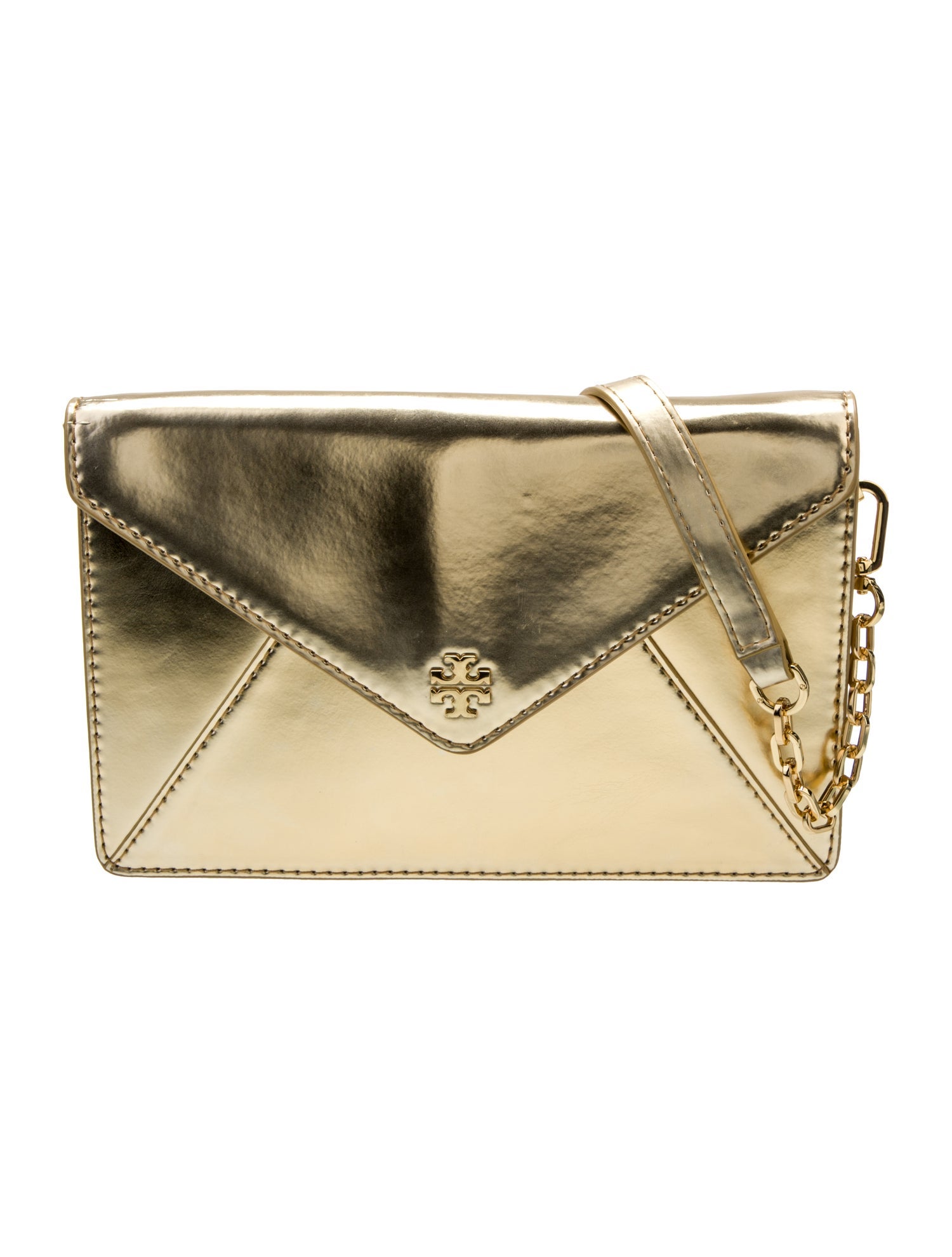Tory Burch Leather Shoulder Bag - Gold Shoulder Bags, Handbags ...