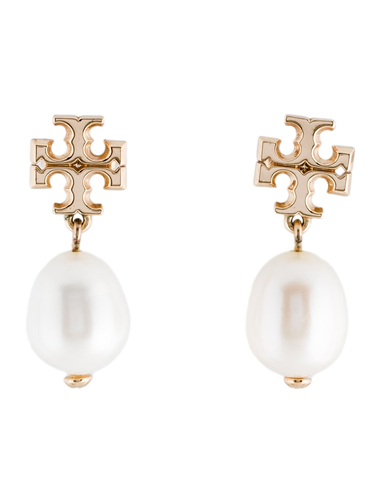 Tory Burch Pearl Kira Drop Earrings - 14K Yellow Gold-Plated Drop ...