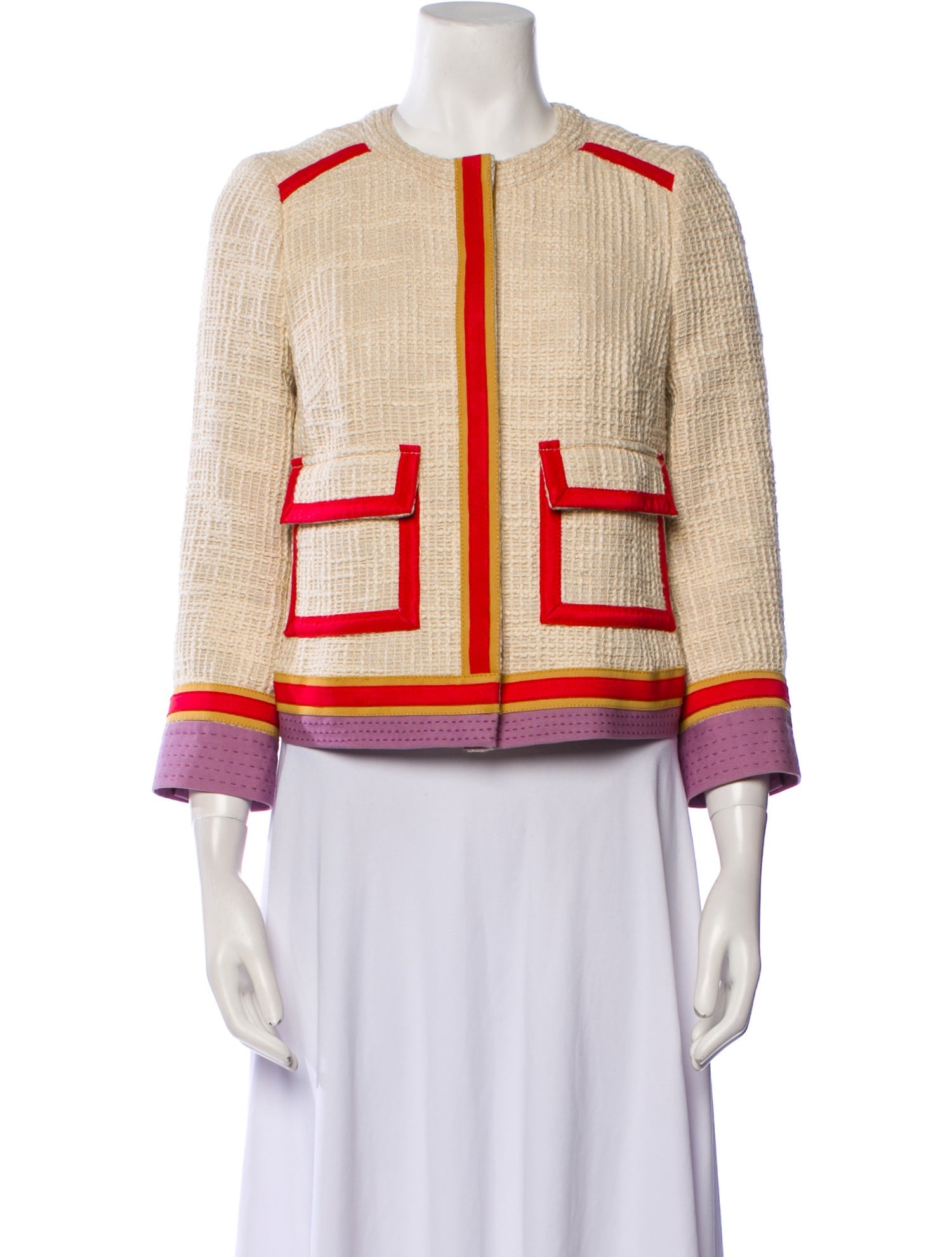 Tory Burch Tweed Pattern Evening Jacket - Neutrals Jackets, Clothing ...
