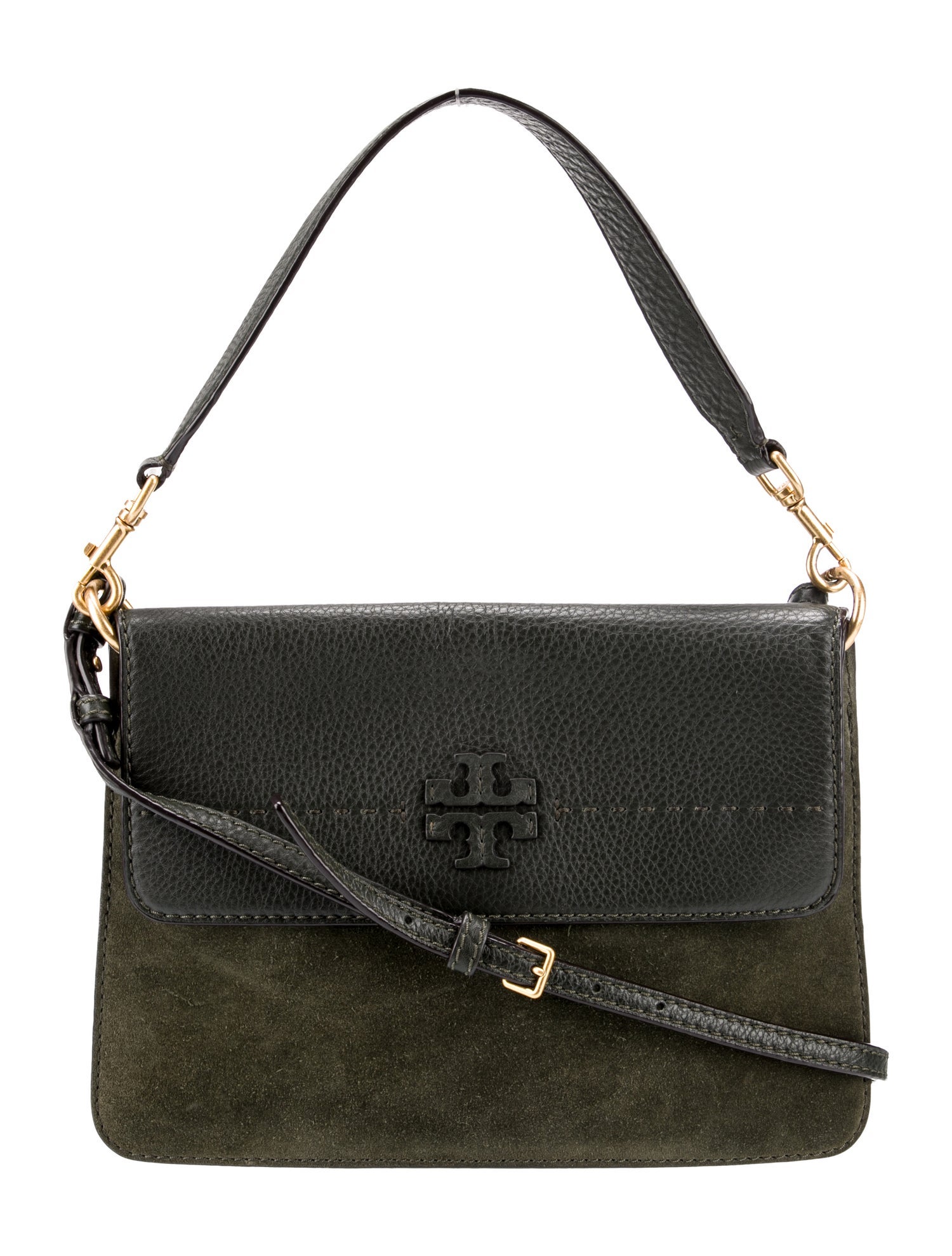 Tory Burch Leather Shoulder Bag - Green Shoulder Bags, Handbags ...