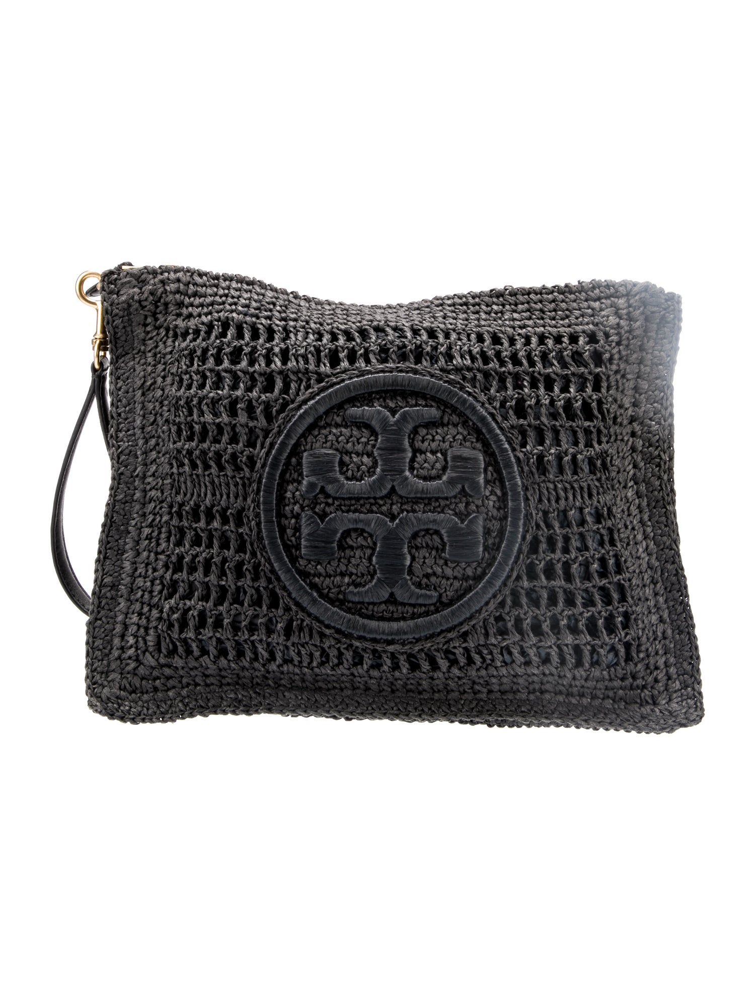 Tory Burch Raffia Portfolio - Black Clutches, Handbags - WTO724428 ...