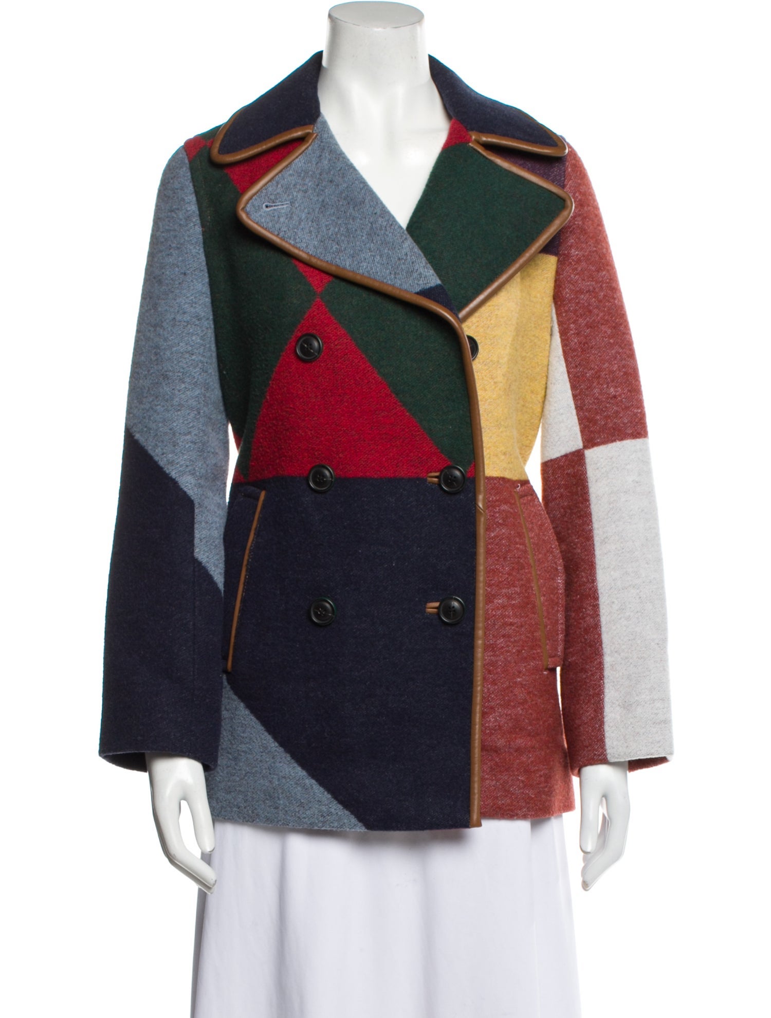 Tory Burch Colorblock Pattern Jacket - Blue Jackets, Clothing ...