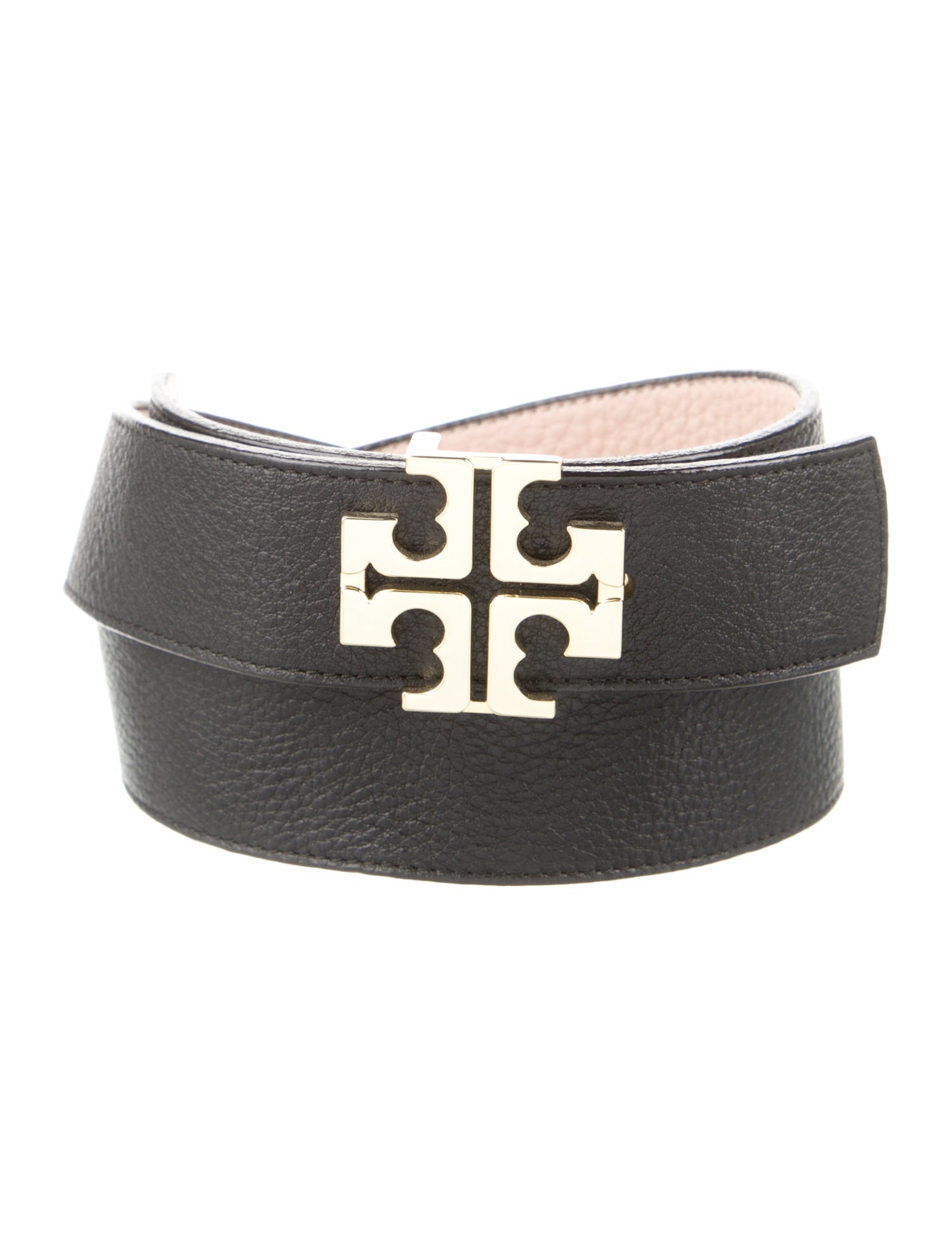 Tory Burch Signature Logo Leather Belt - Black Belts, Accessories ...