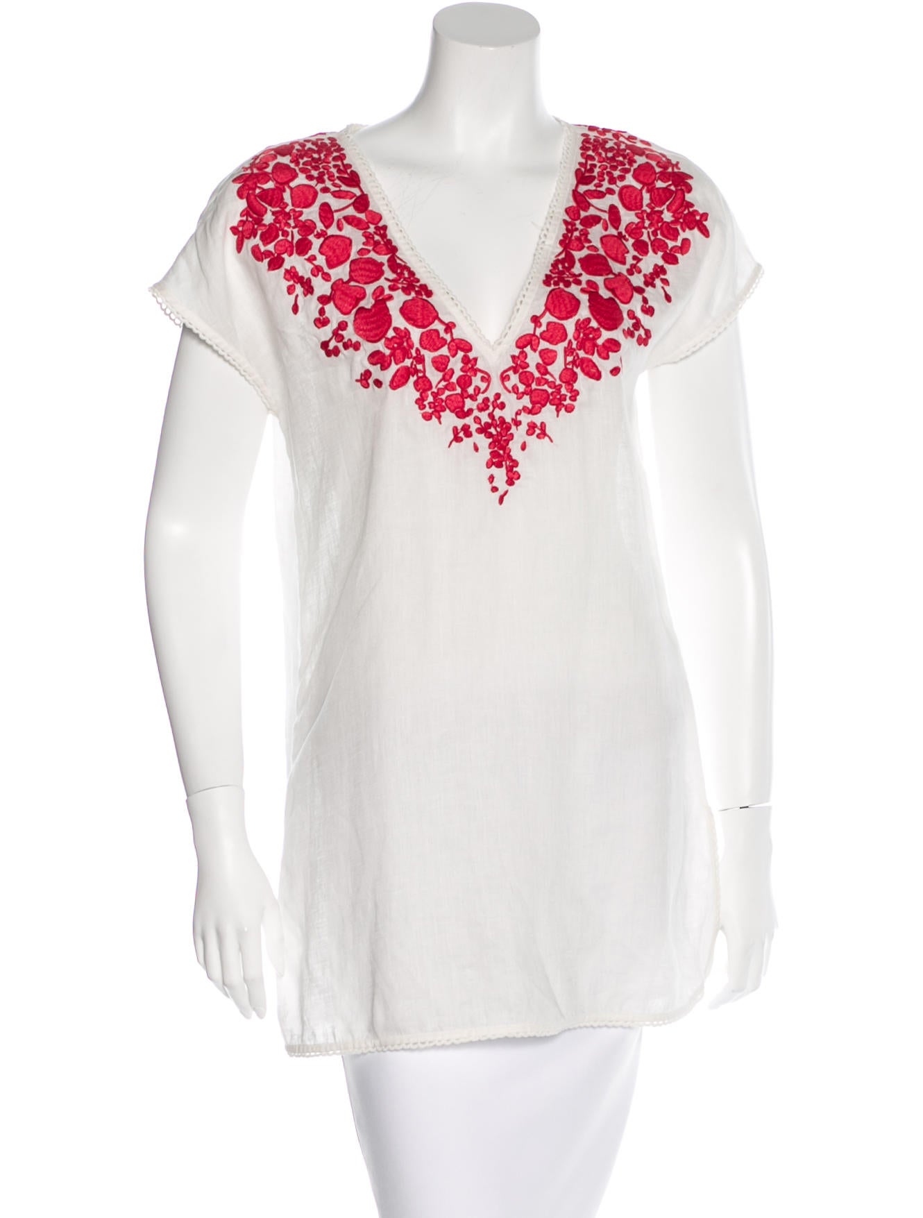 Tory Burch Linen Embroidered Tunic - Clothing - WTO73189 | The RealReal