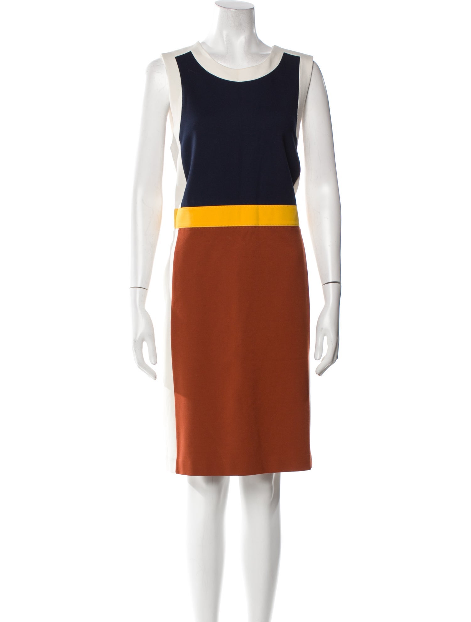 Tory Burch Colorblock Pattern Knee-Length Dress - Blue Dresses ...
