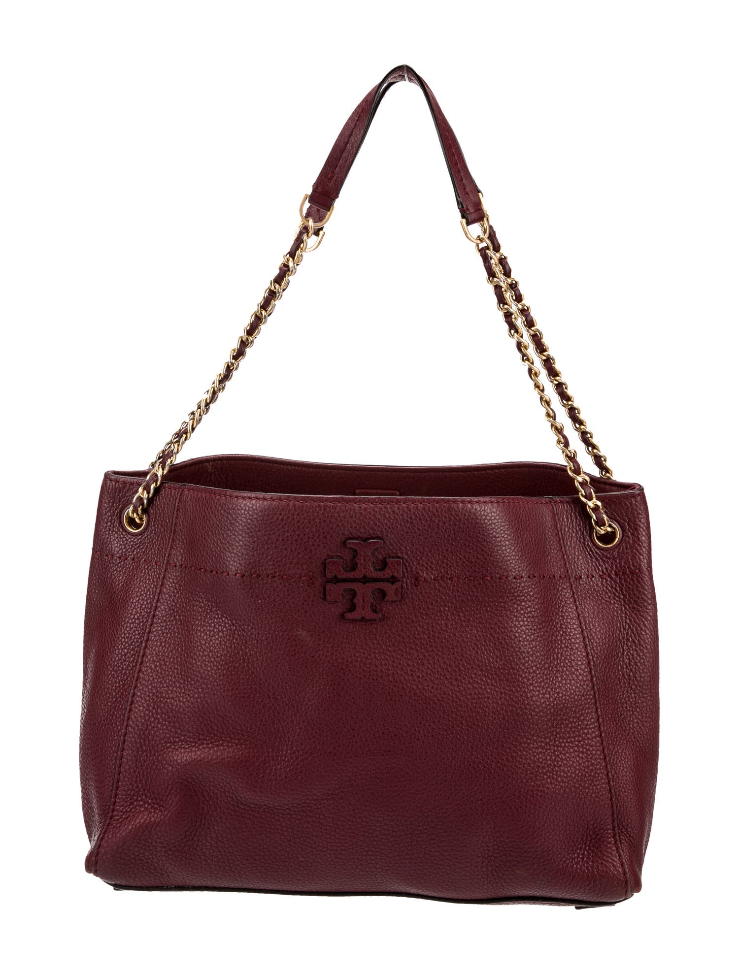Tory Burch Leather Shoulder Bag - Burgundy Shoulder Bags, Handbags ...