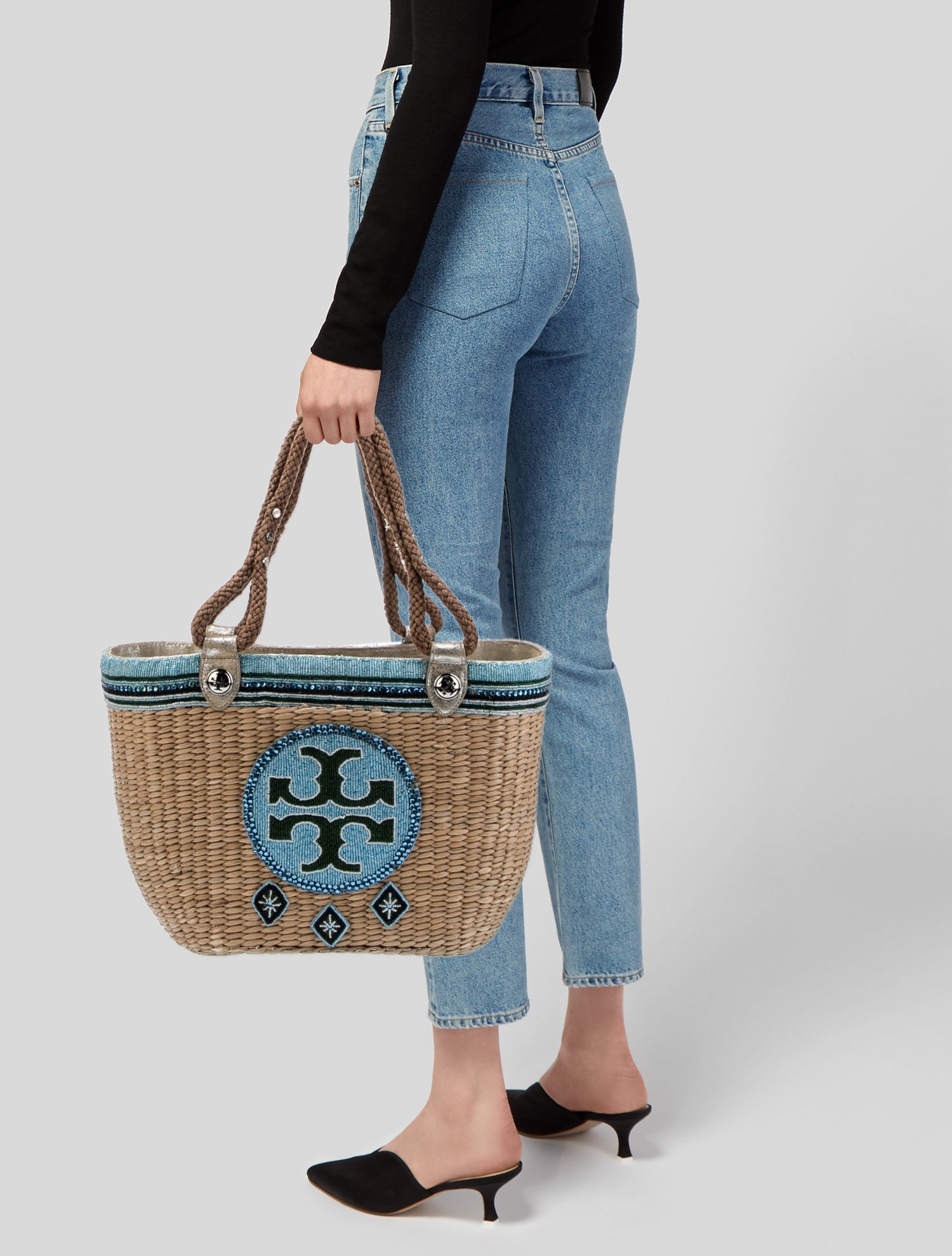 Tory Burch Straw Bucket Bag - Neutrals Totes, Handbags - WTO746930 ...