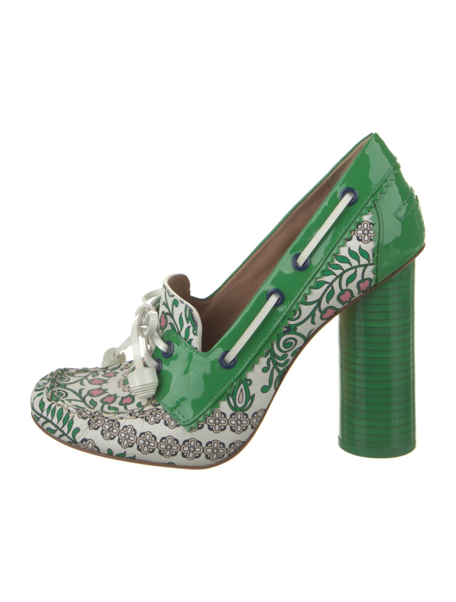 Tory Burch Leather Printed Pumps - Green Pumps, Shoes - WTO748855 | The ...