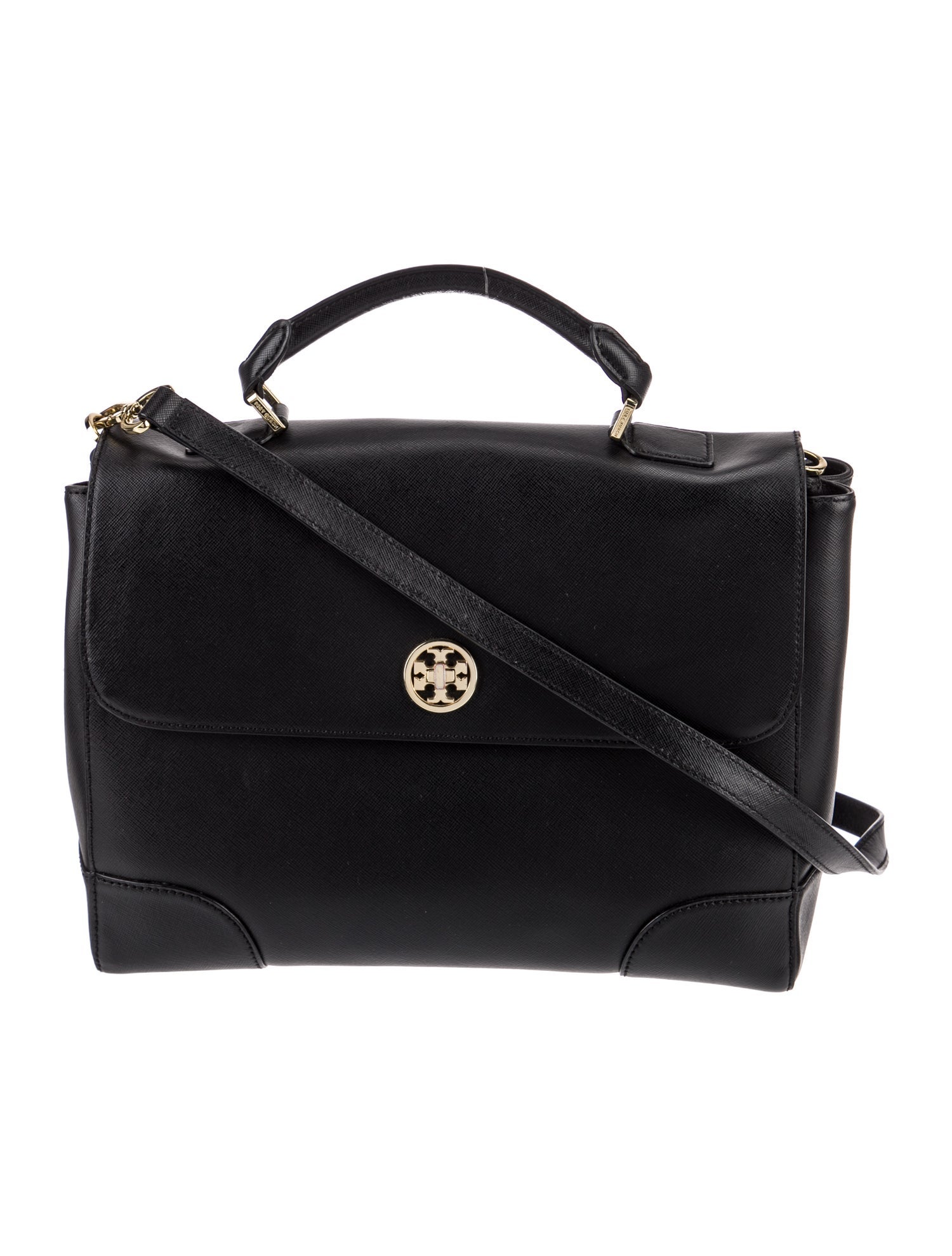 Tory Burch Leather Top Handle Bag - Blue Handle Bags, Handbags ...