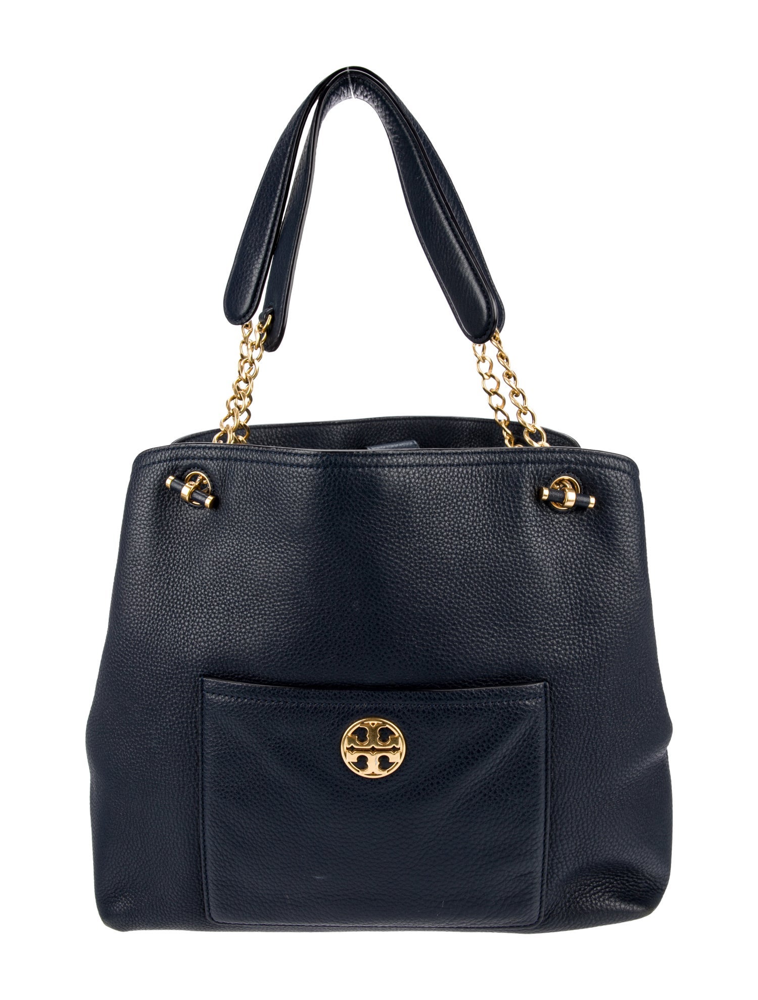 Tory Burch Leather Shoulder Bag - Blue Shoulder Bags, Handbags ...