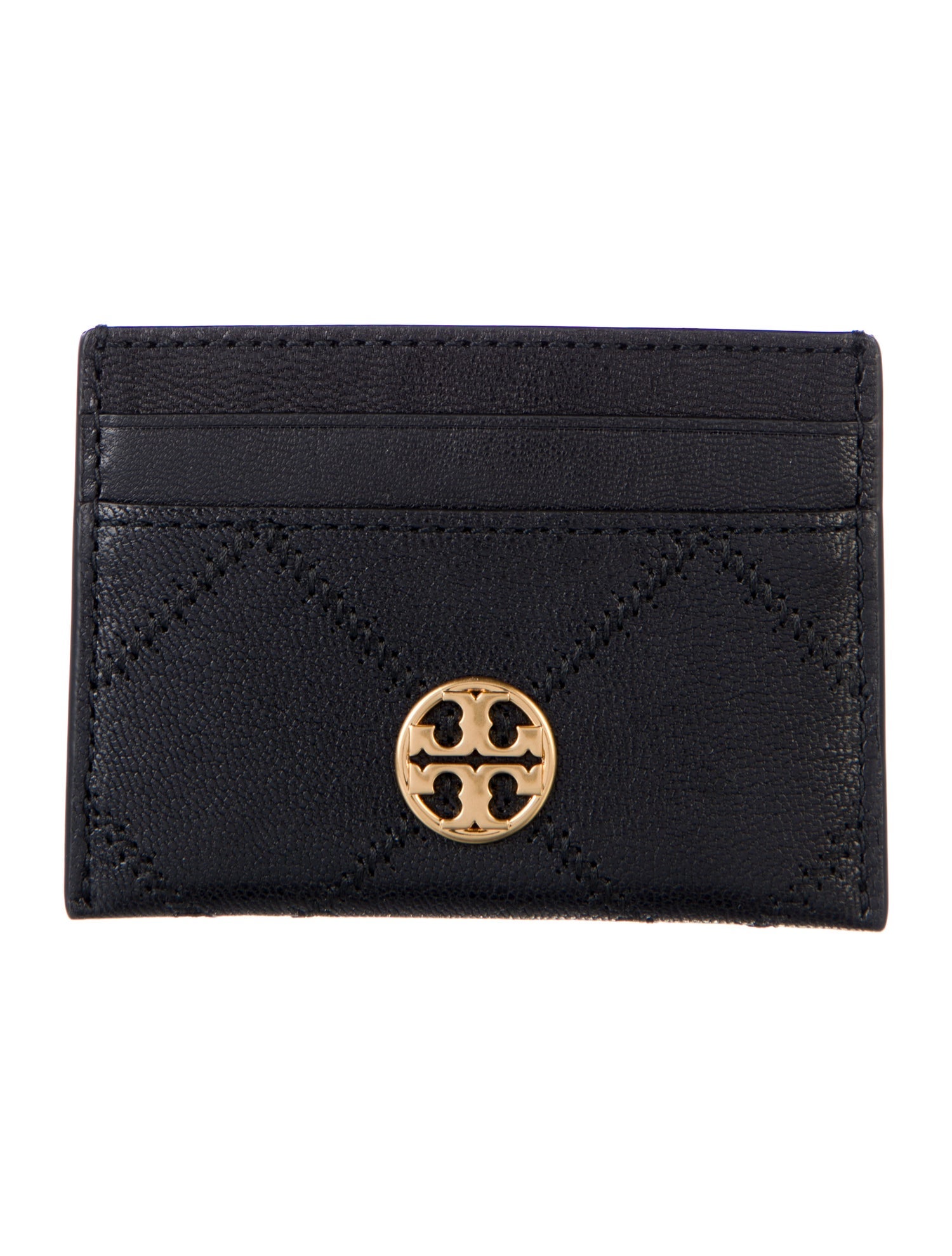 Tory Burch Leather Card Holder w/ Tags - Black Wallets, Accessories ...