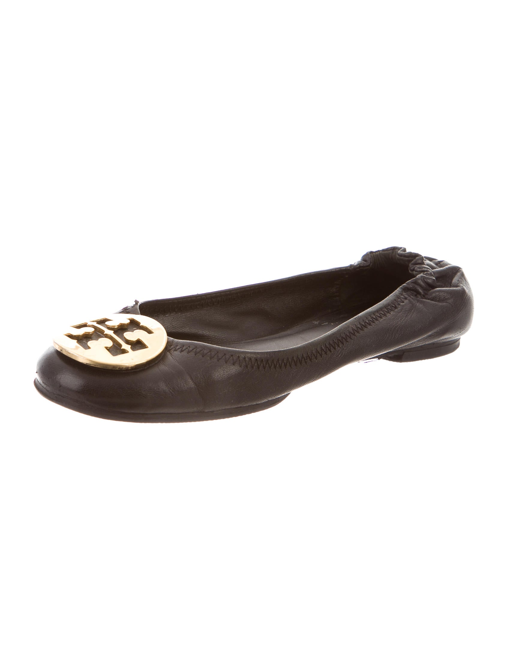 Tory Burch Leather Reva Flats - Black Flats, Shoes - WTO75896 | The ...