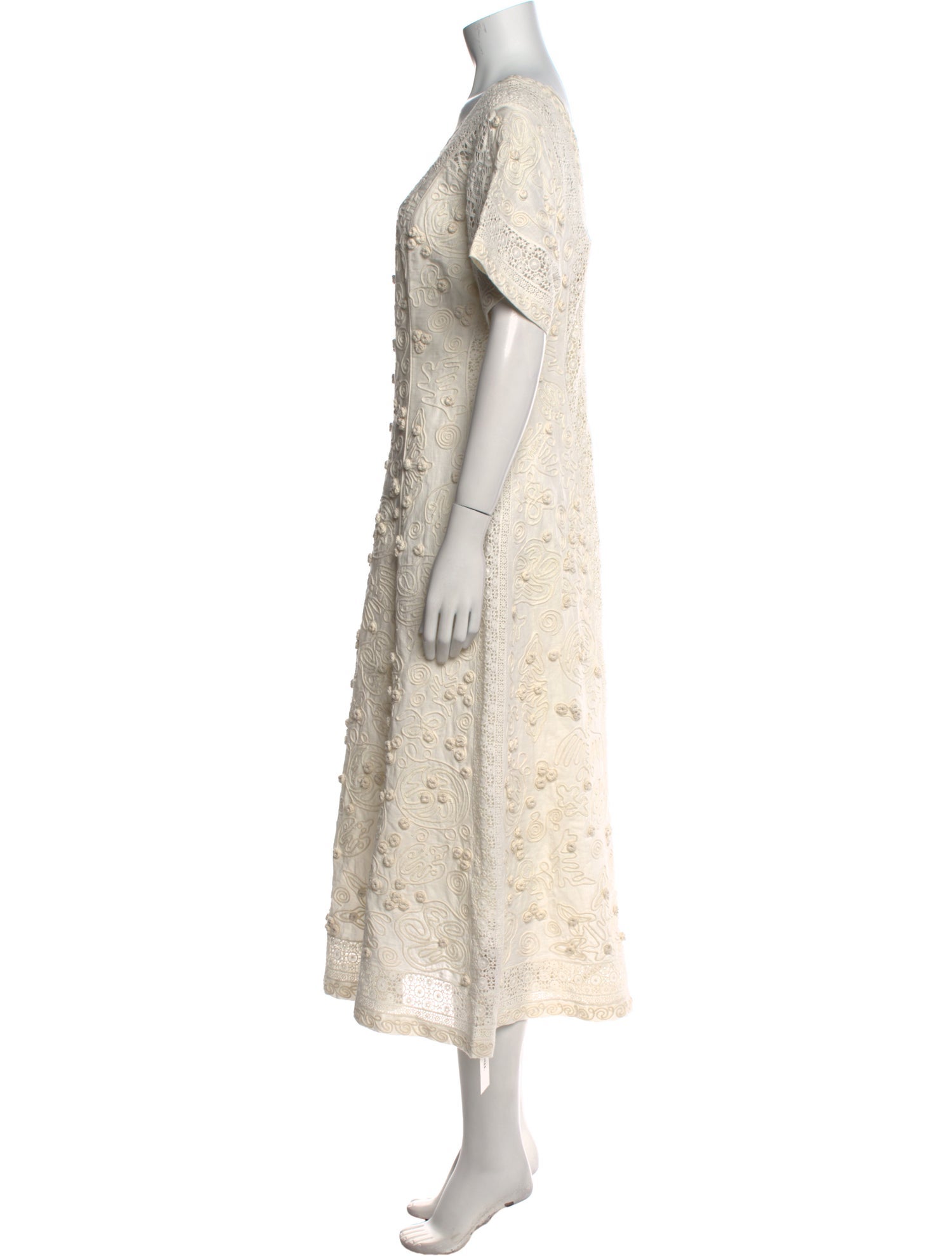 Tory Burch Linen Midi Length Dress - Neutrals Dresses, Clothing ...