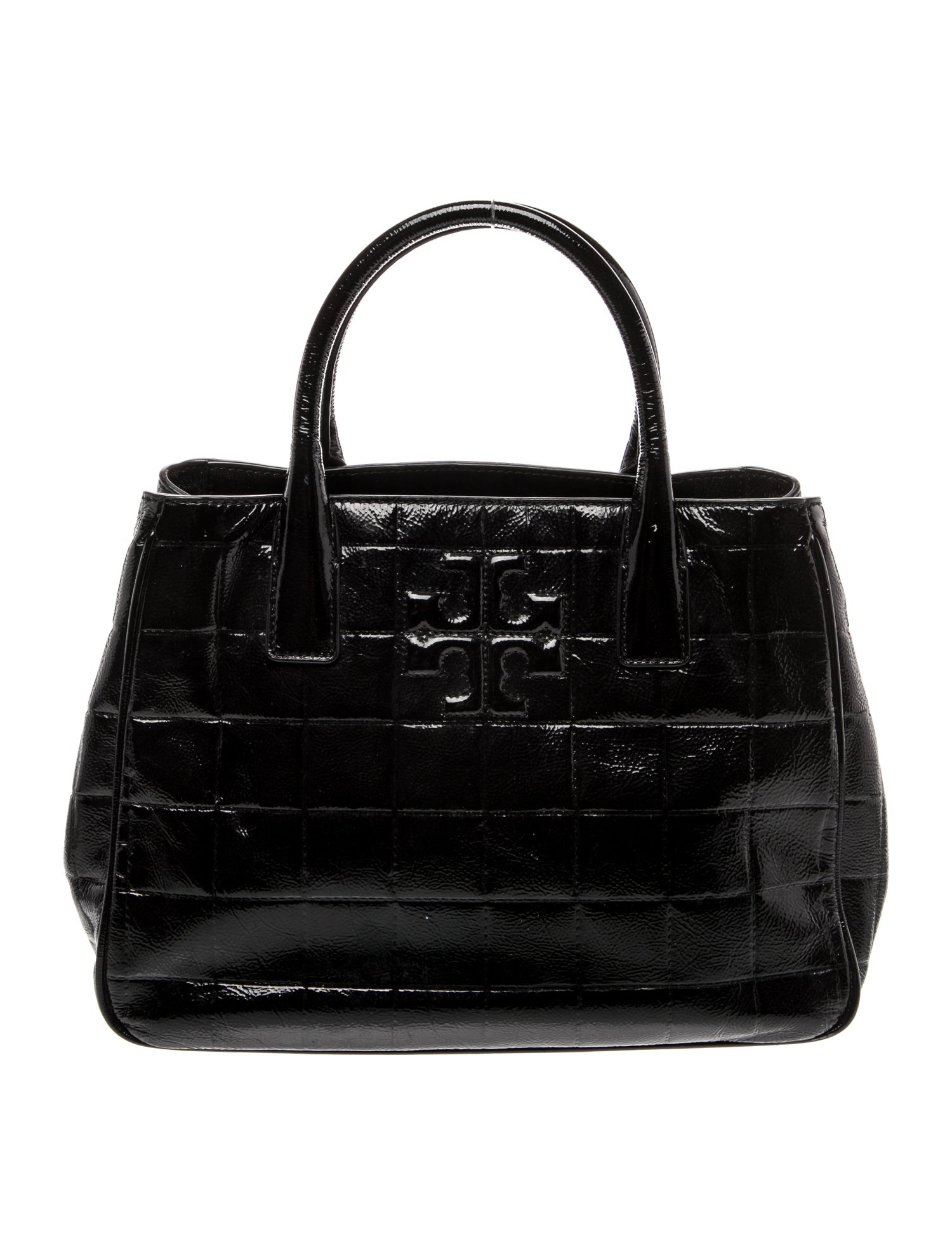 Tory Burch Patent Leather Top Handle Bag - Black Handle Bags, Handbags ...