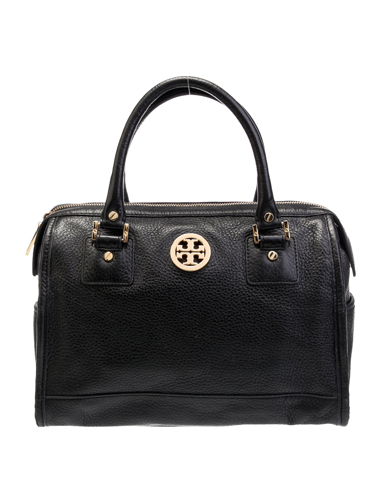 Tory Burch Leather Top Handle Bag - Black Handle Bags, Handbags ...
