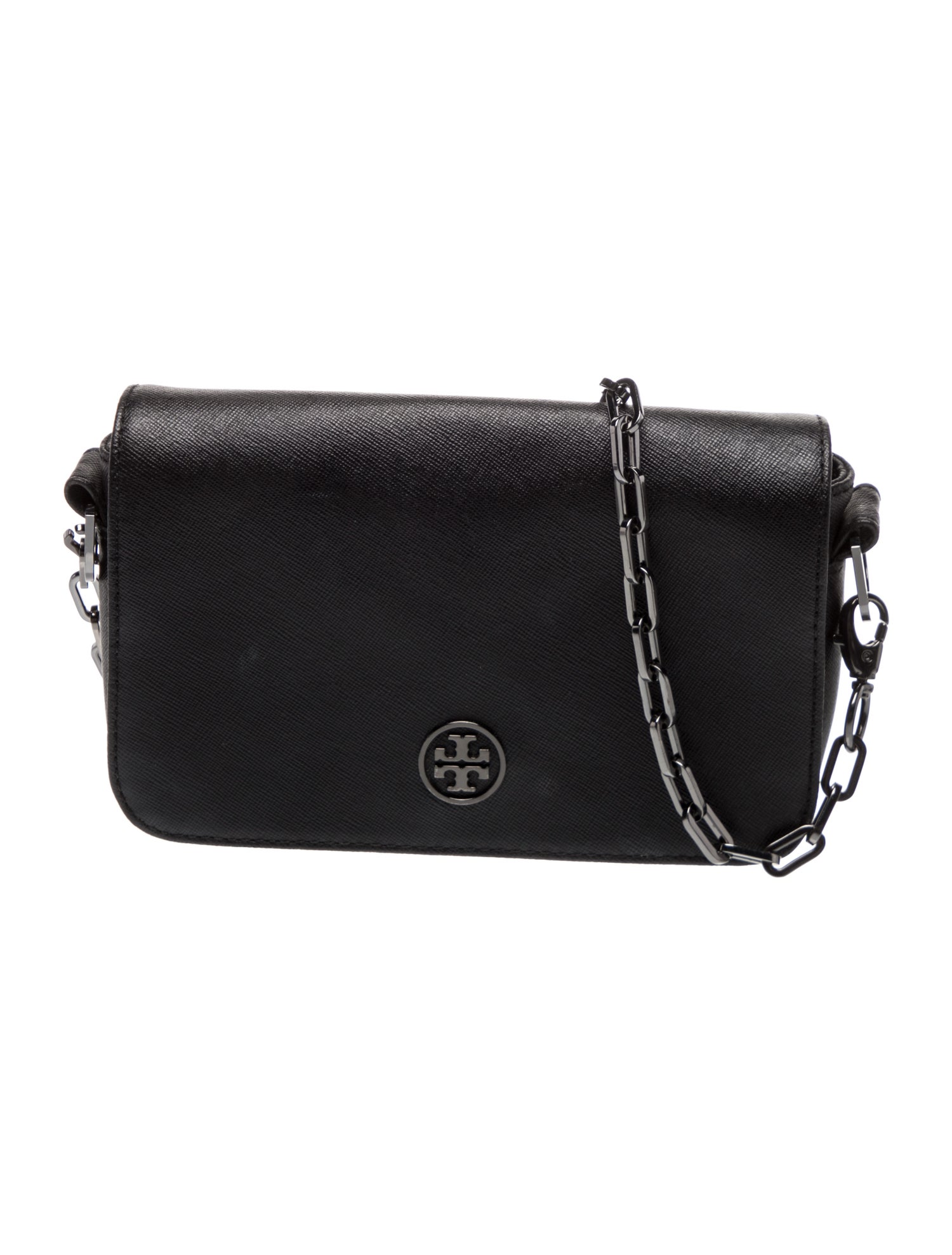 Tory Burch Signature Robinson Flap - Black Crossbody Bags, Handbags ...