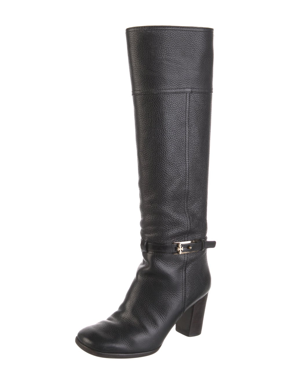 Tory Burch Leather Riding Boots - Black Boots, Shoes - WTO783927 | The ...