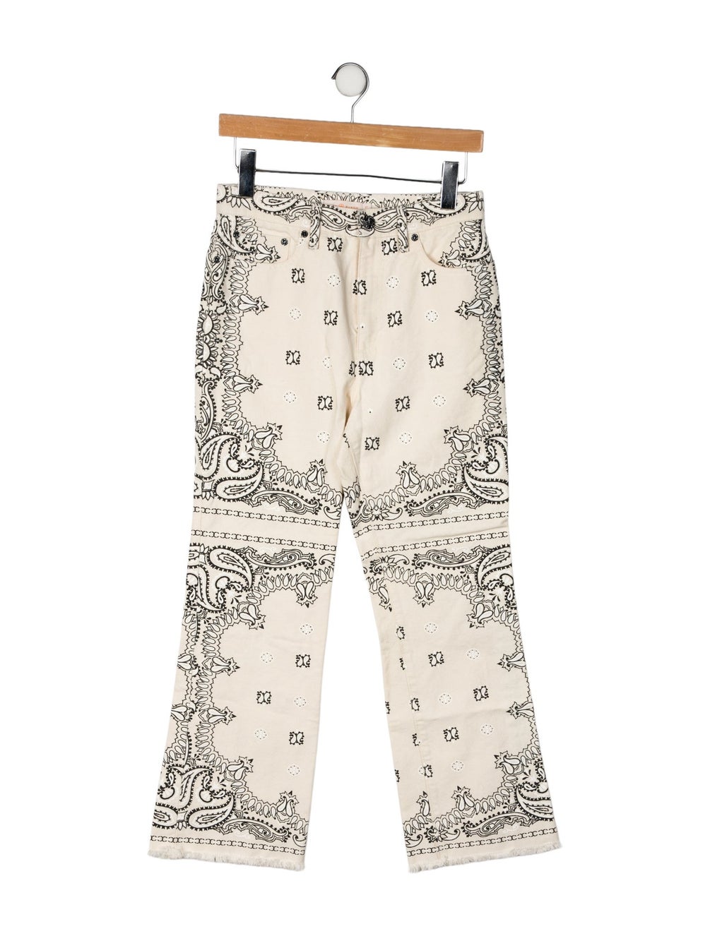 Tory Burch Printed Wide Leg Pants - Neutrals, 11.75" Rise Pants ...