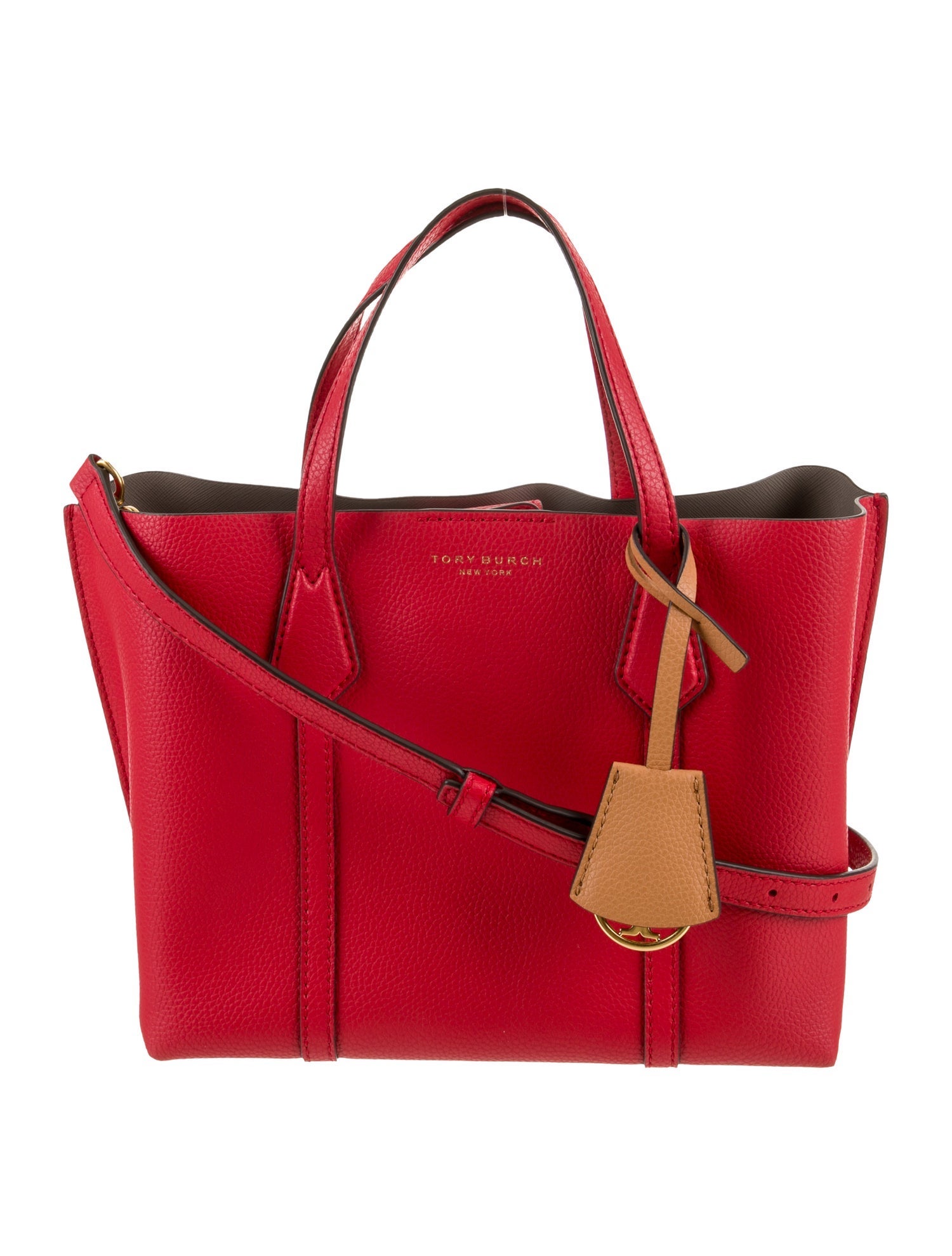 Tory Burch Leather Top Handle Bag - Red Handle Bags, Handbags ...