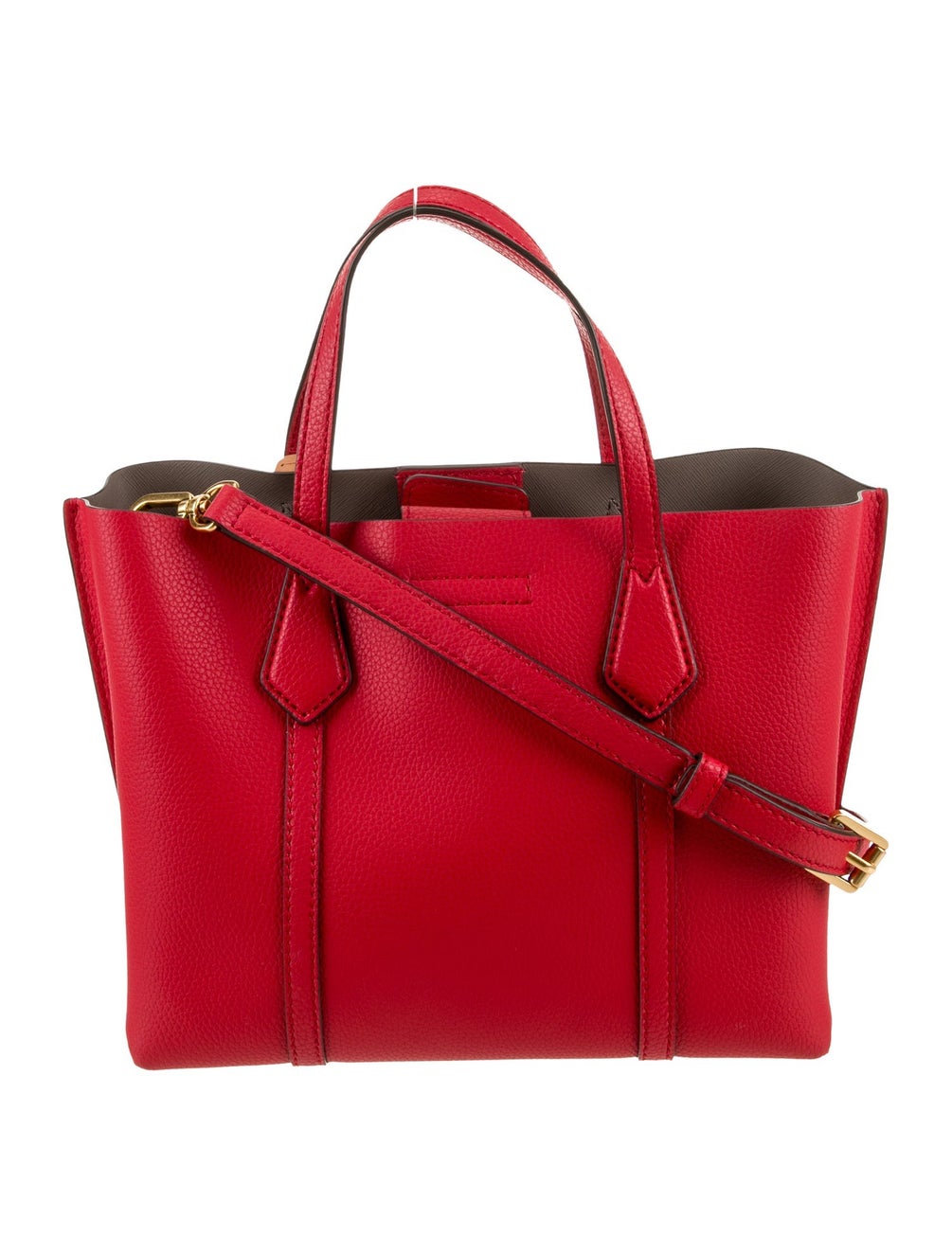 Tory Burch Leather Top Handle Bag - Red Handle Bags, Handbags ...