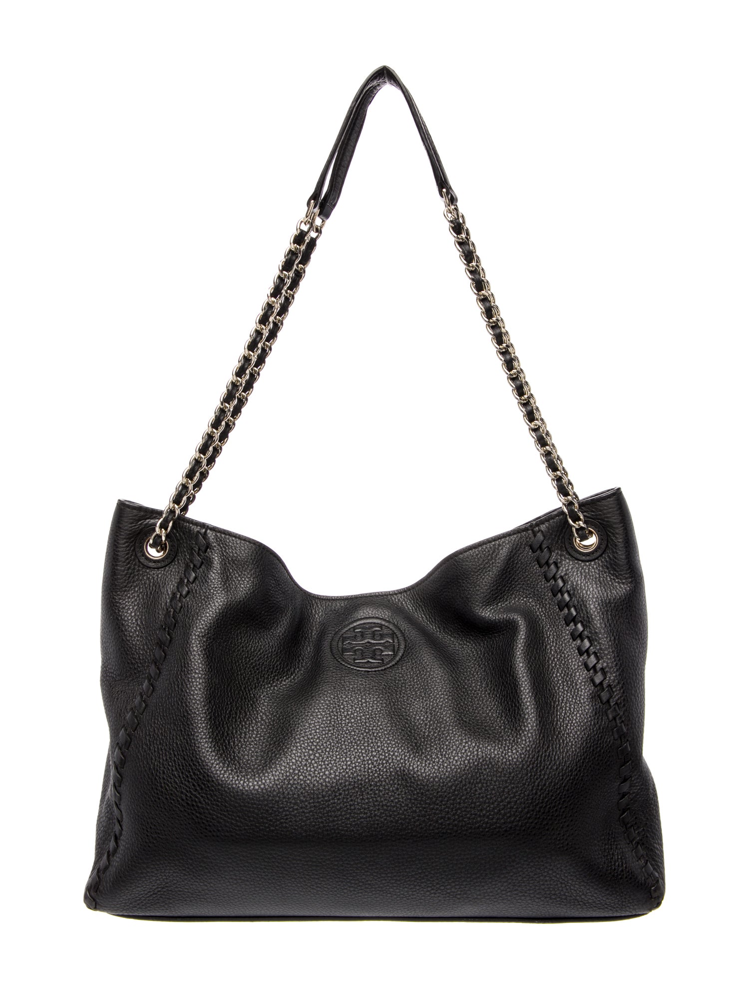 Tory Burch Leather Top Handle Bag - Black Handle Bags, Handbags ...