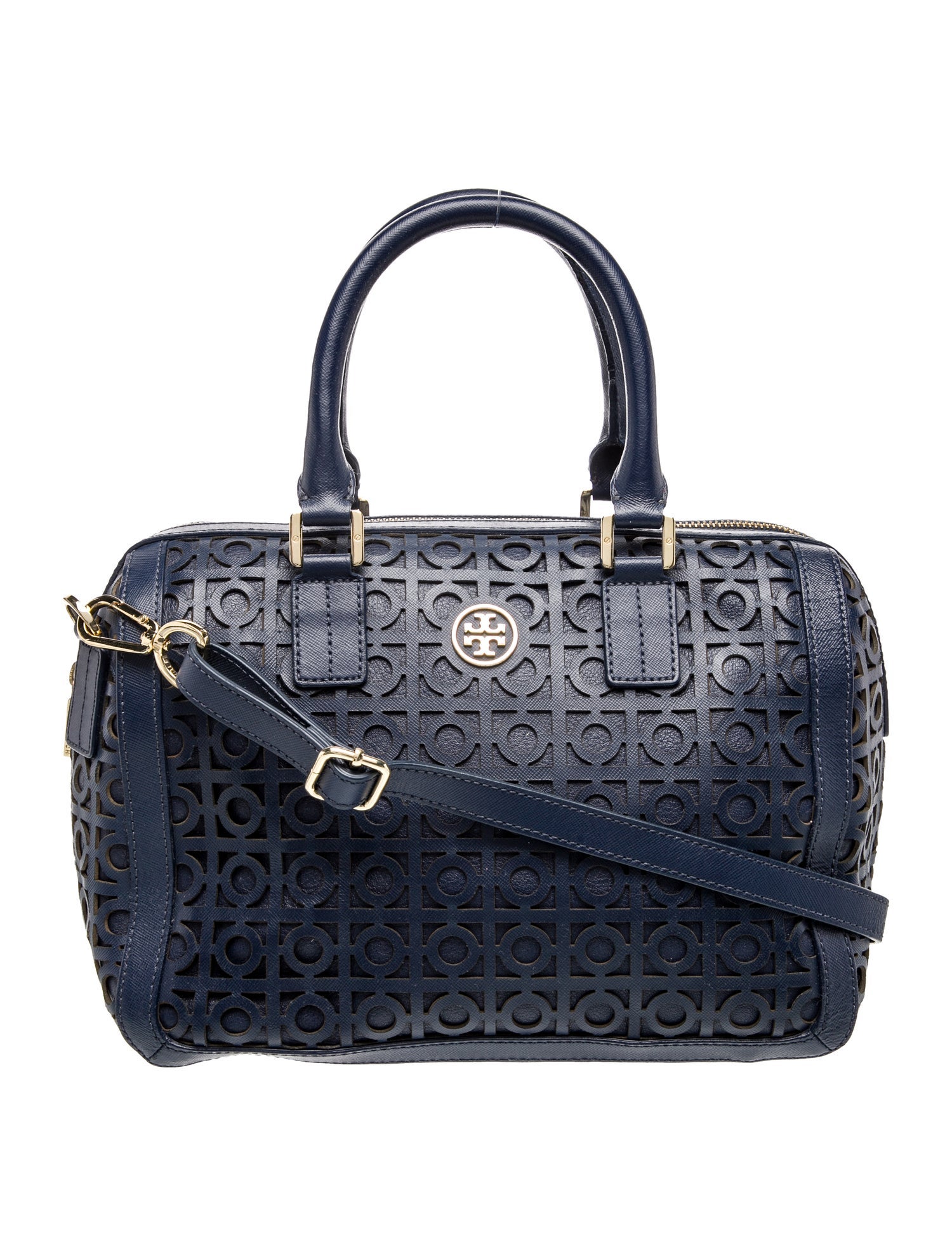 Tory Burch Leather Top Handle Bag - Blue Handle Bags, Handbags ...