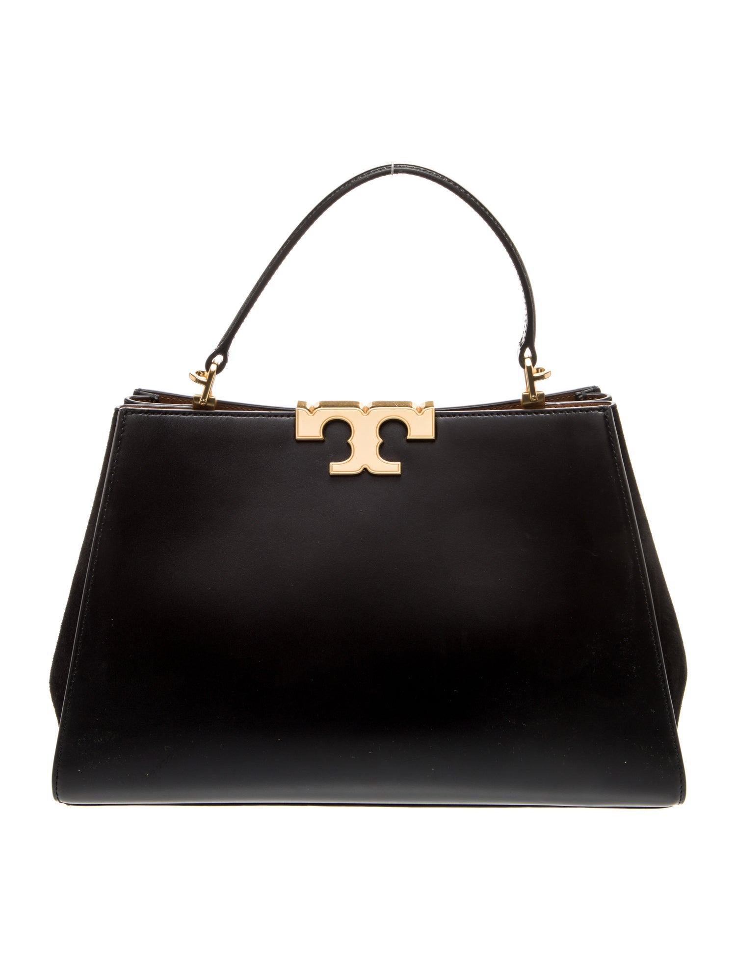 Tory Burch Leather Top Handle Bag - Black Handle Bags, Handbags ...