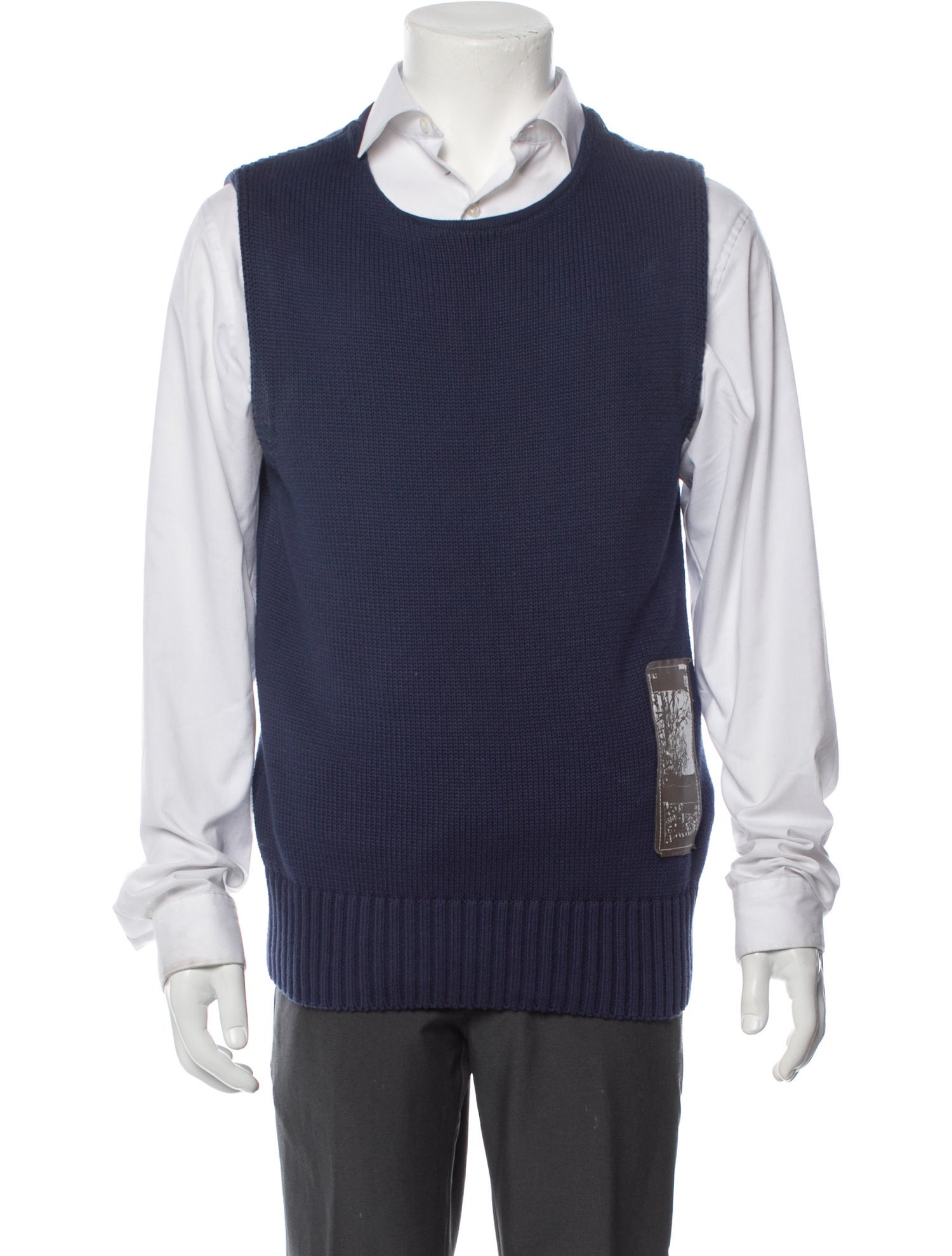 Tombolo Crew Neck Sleeveless Sweater Vest - Blue Sweaters, Clothing ...