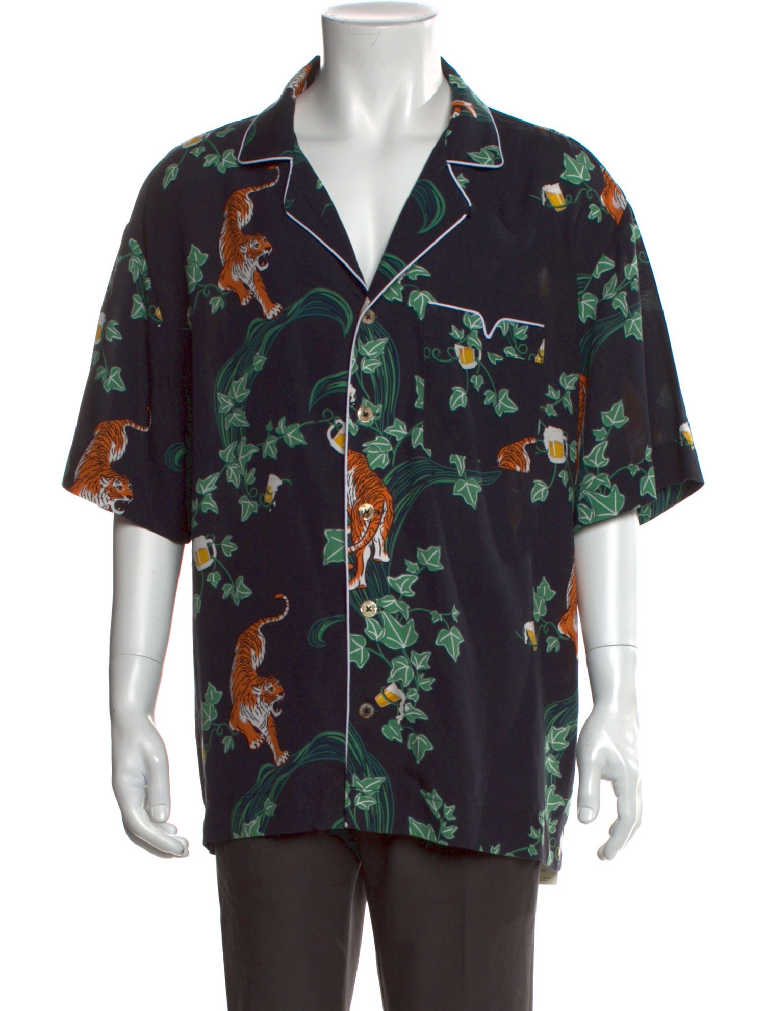 Tombolo Printed Short Sleeve Shirt - Blue Casual Shirts, Clothing ...