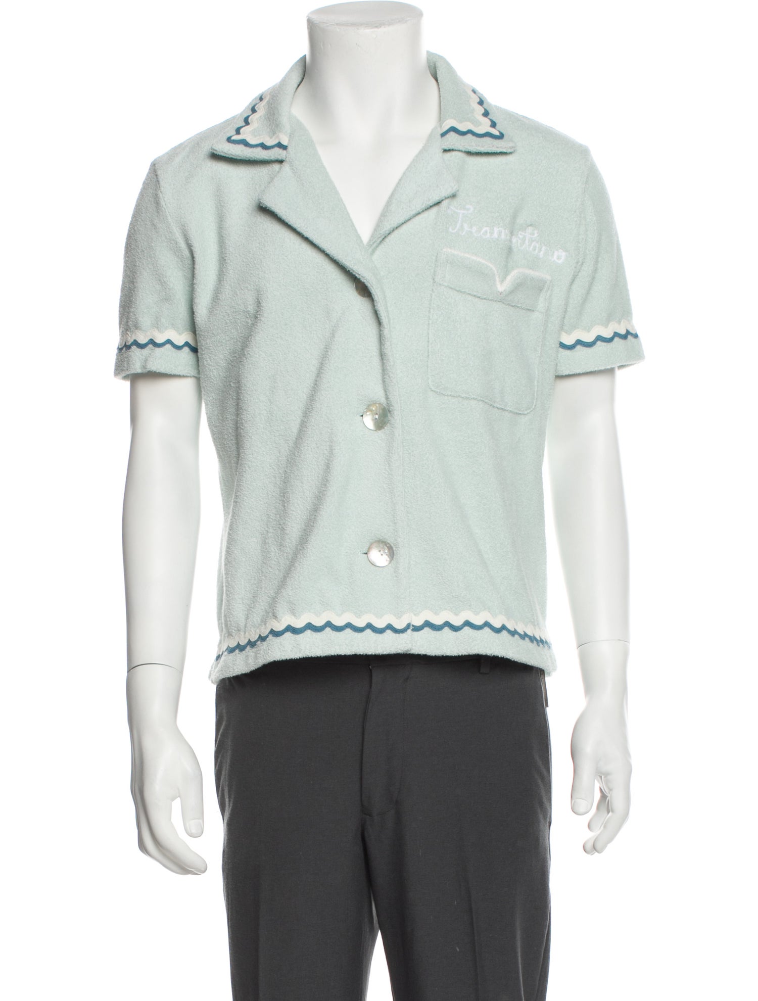 Tombolo Striped Short Sleeve Shirt - Blue Casual Shirts, Clothing ...