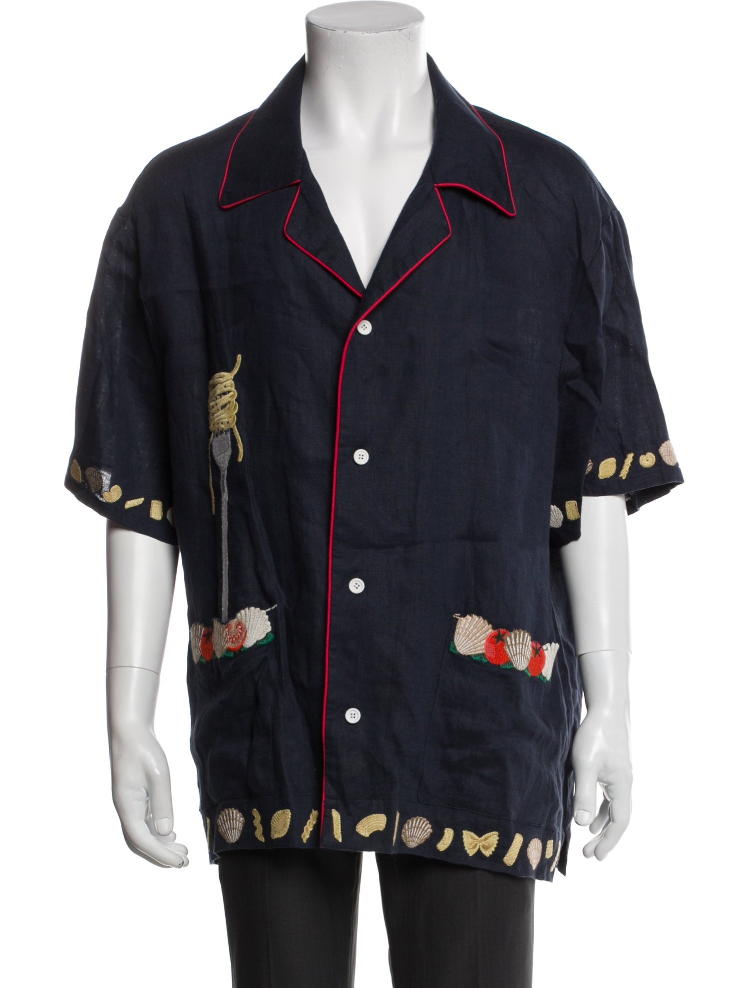 Tombolo Graphic Print Short Sleeve Shirt - Blue Casual Shirts, Clothing ...