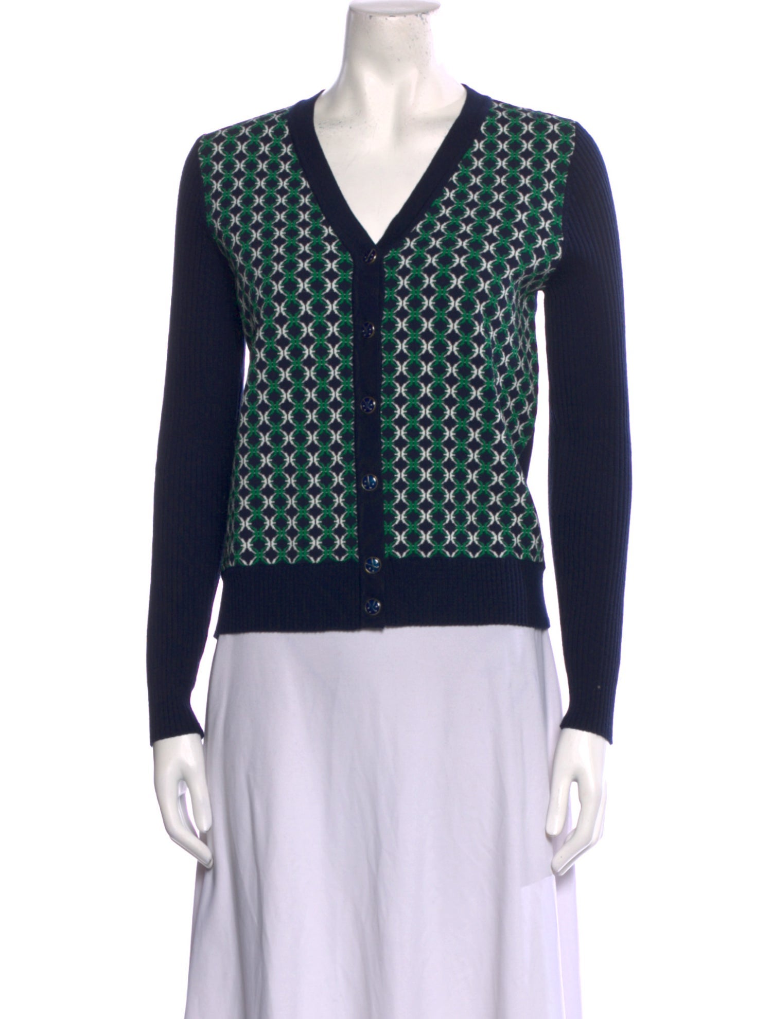 Tory Sport Merino Wool Polka Dot Print Sweater - Blue Knitwear ...