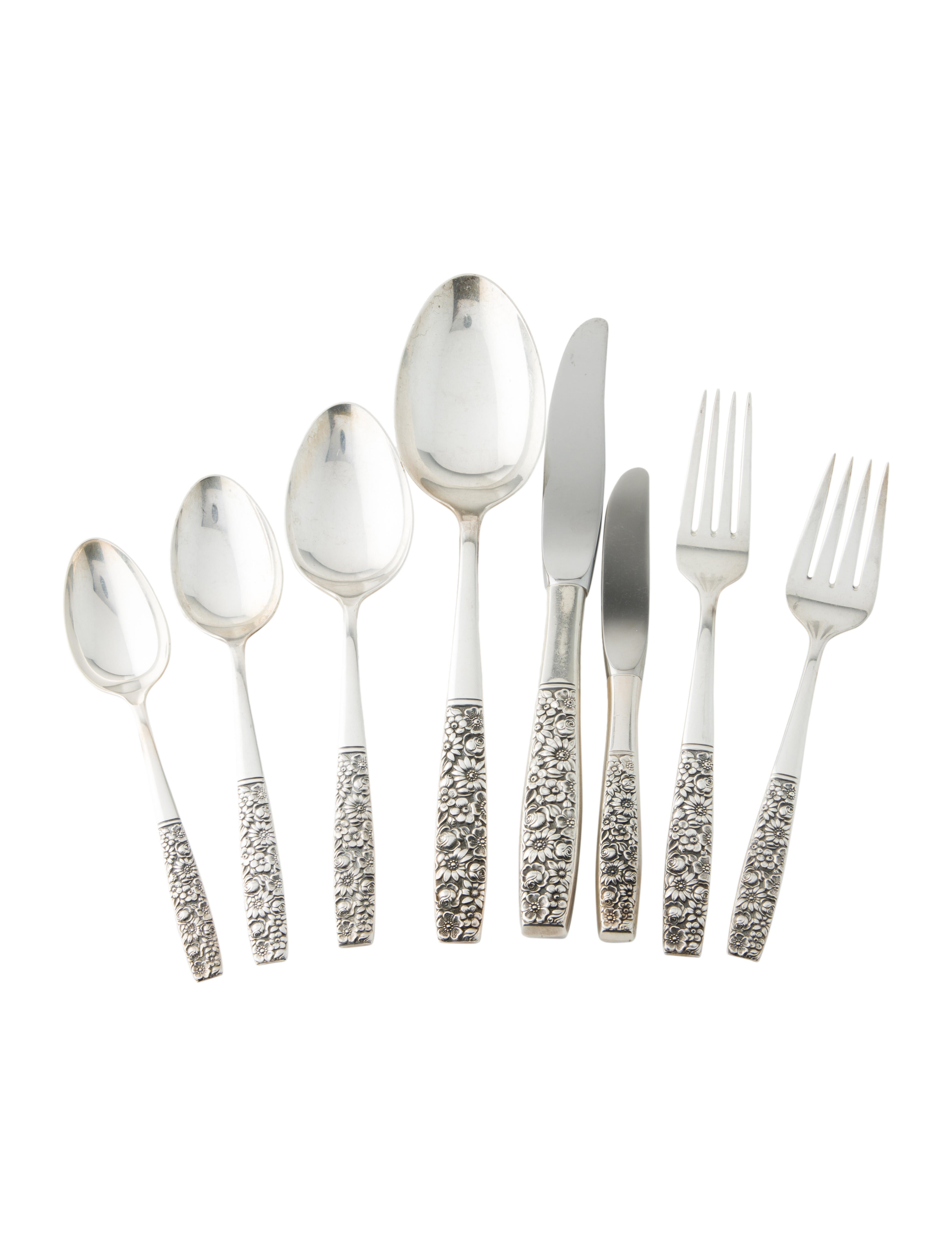 Towle 53-Piece Sterling Silver Contessina Flatware Set - 53 pieces ...
