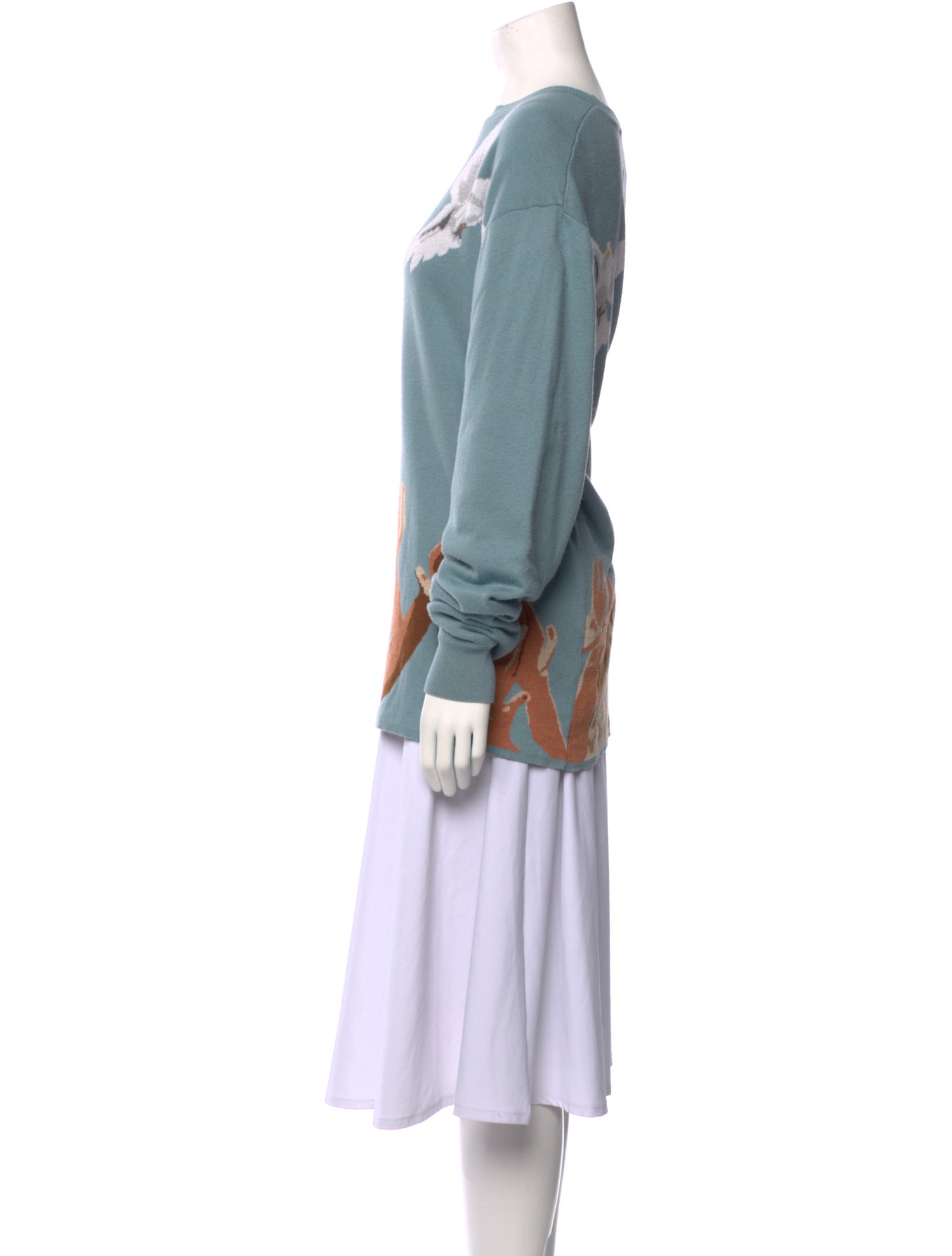 3.PARADIS Silk Printed Sweater - Blue Knitwear, Clothing - WTPDS20031 ...