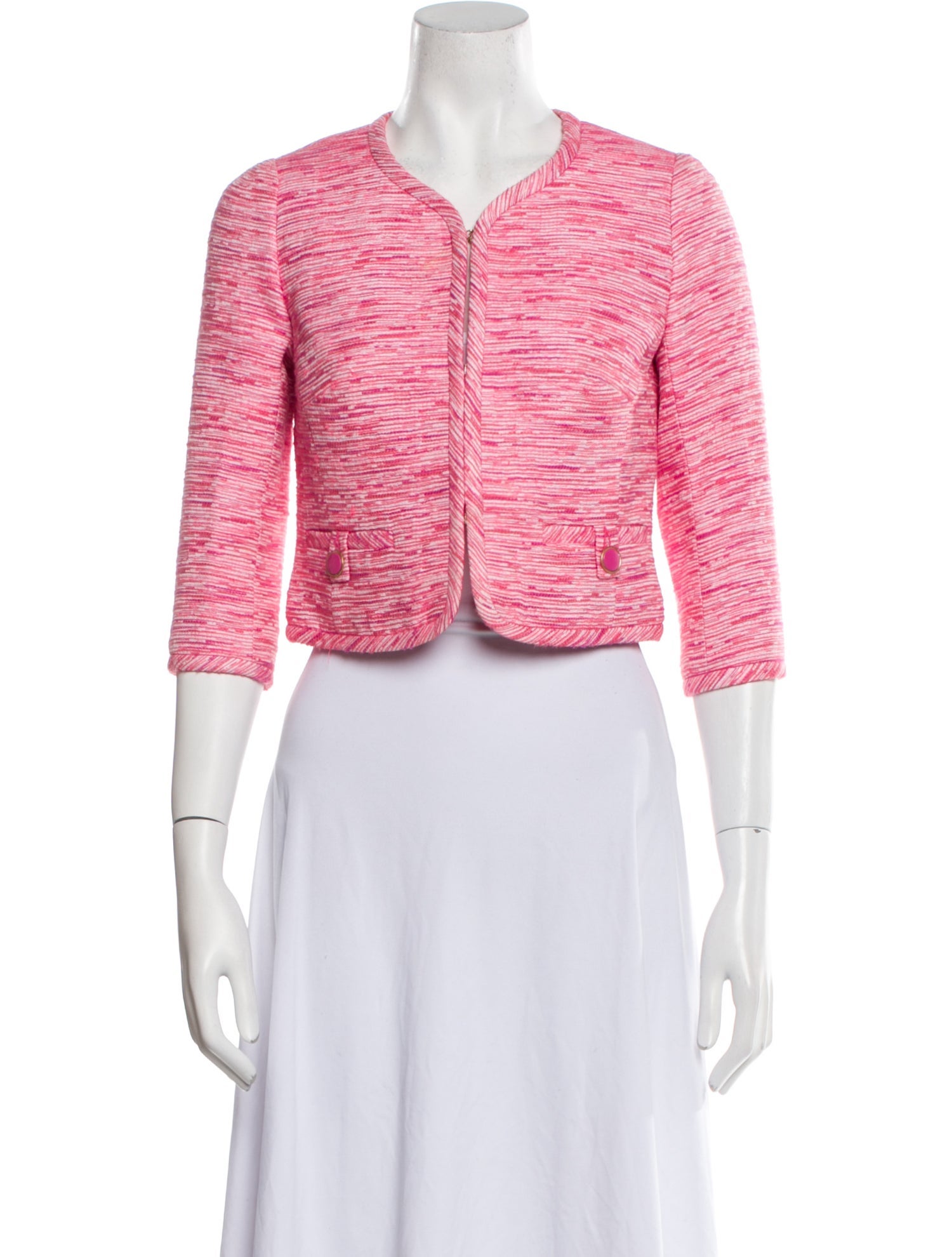 Trina Turk Tweed Pattern Jacket - Pink Jackets, Clothing - WTR28857 ...
