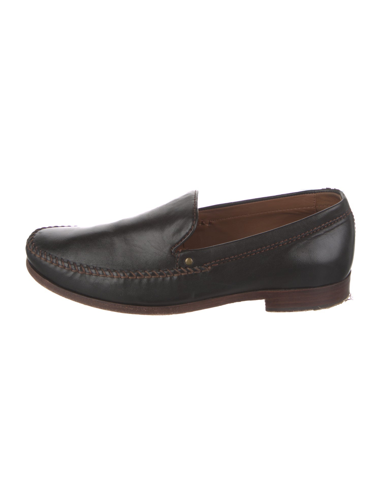 Trask Leather Whipstitch Trim Dress Loafers - Black Loafers, Shoes ...