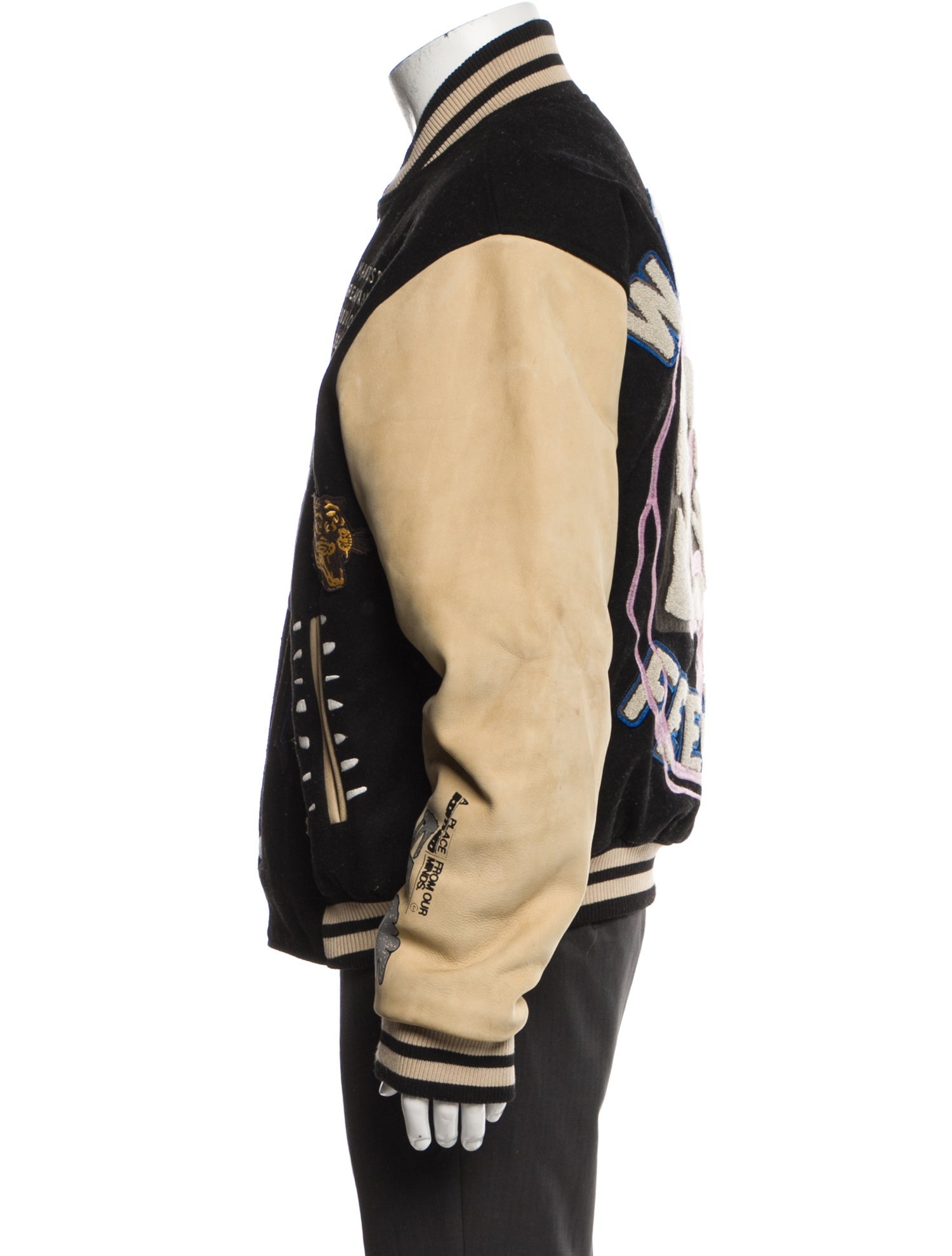 Travis Scott Striped Varsity Jacket - Black Outerwear, Clothing ...