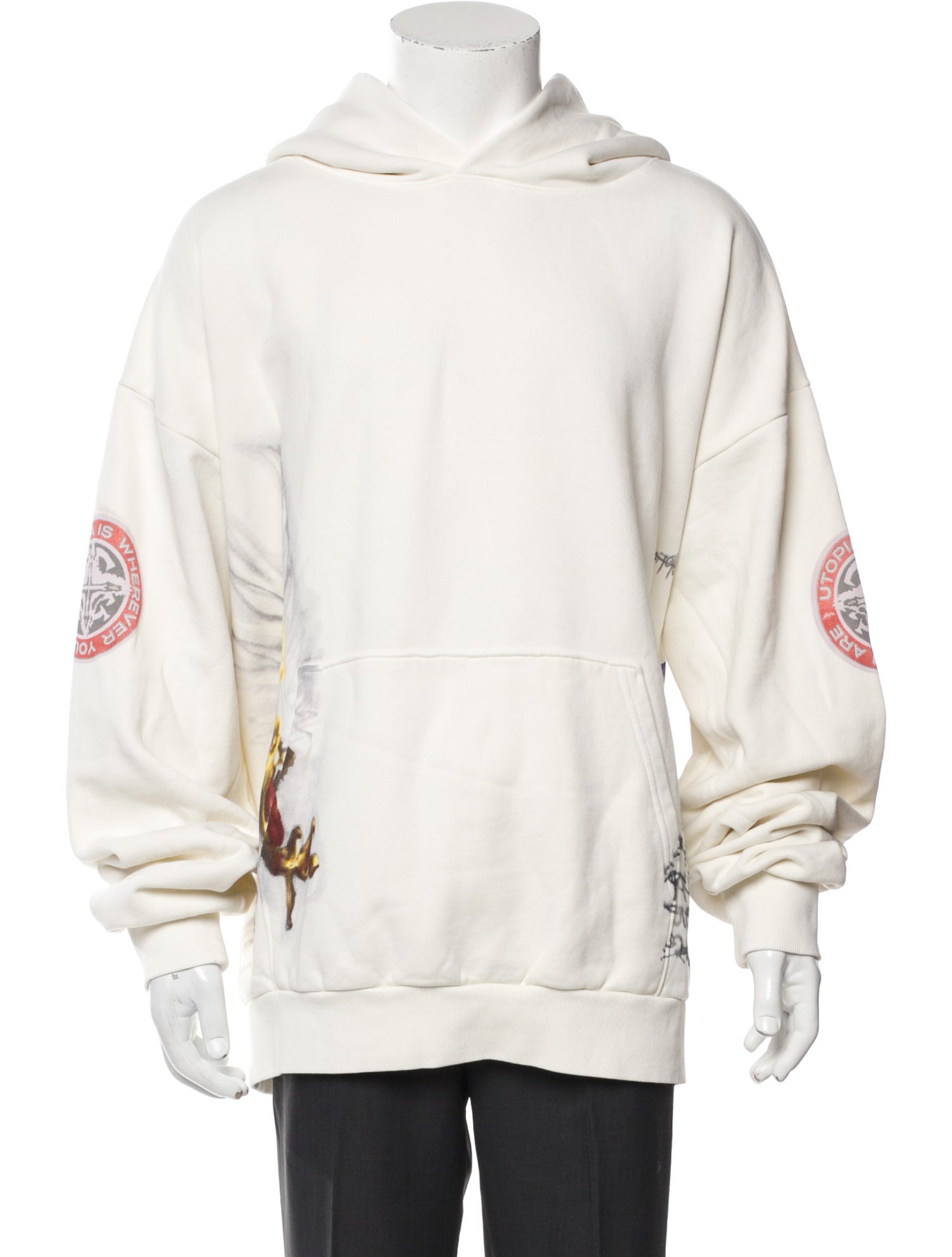 Travis Scott Graphic Print Crew Neck Hoodie - Neutrals Sweatshirts ...