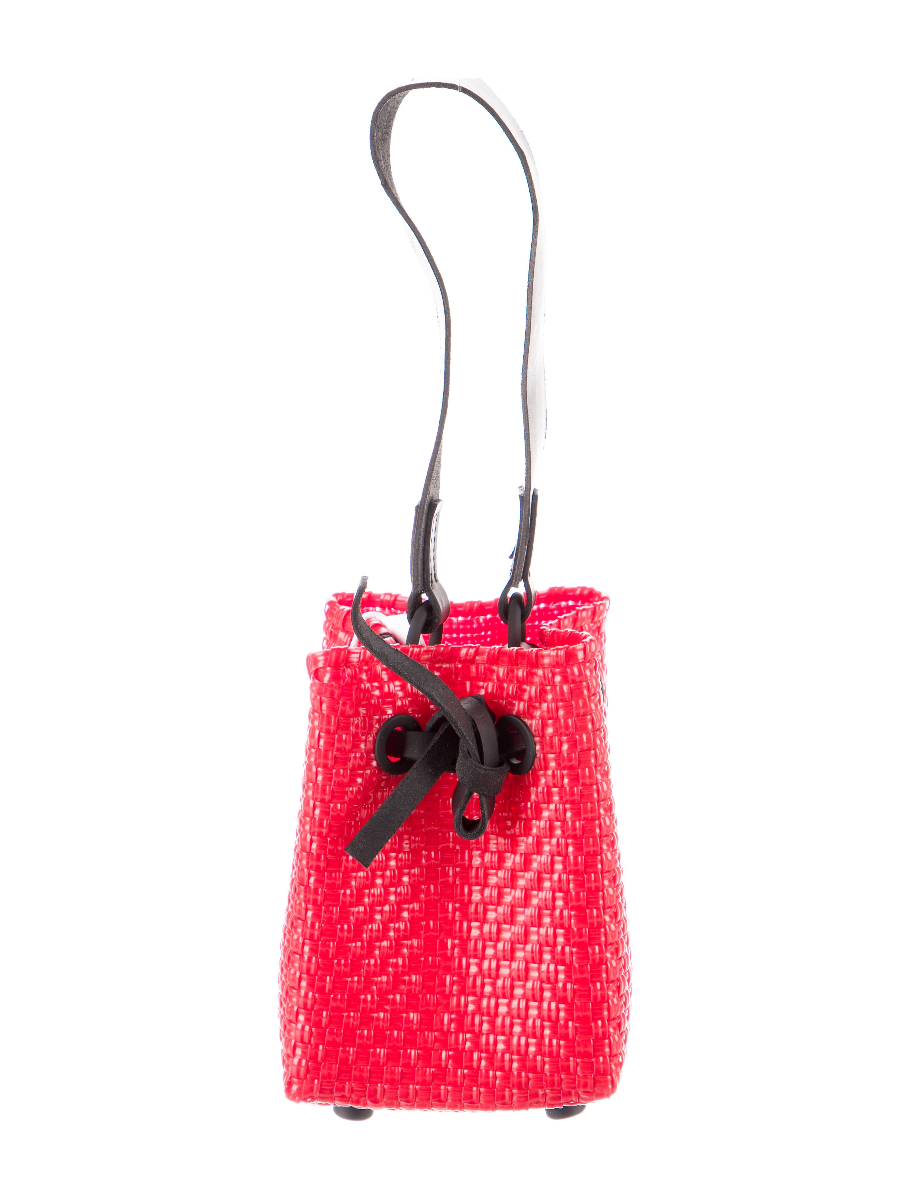 Truss Leather-Trimmed Woven Mini Bag - Red Mini Bags, Handbags ...